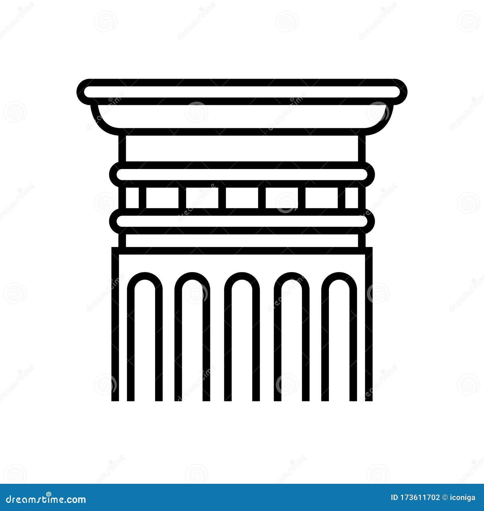 Doric Order Line Icon, Concept Sign, Outline Vector Illustration ...