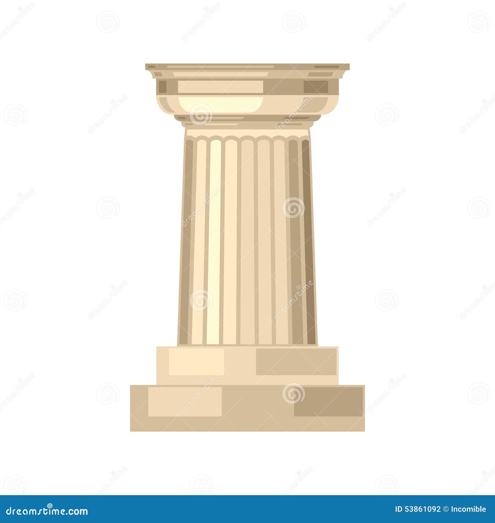 Doric Realistic Antique Greek Temple With Columns Cartoon Vector ...