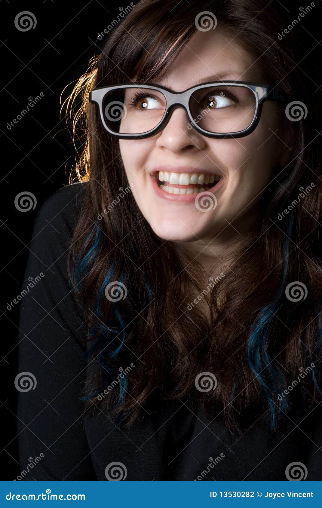 Dorky smiling girl stock photo. Image of cute, frames - 13530282
