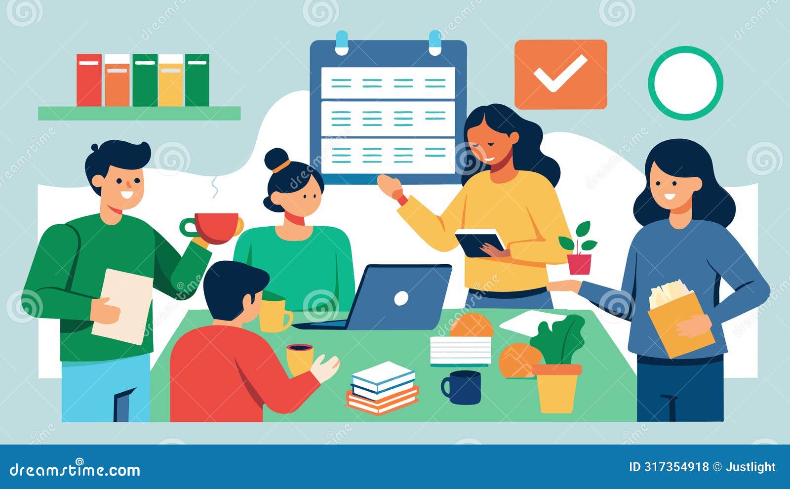 Two Students Organizing And Distributing Classroom Materials While ...