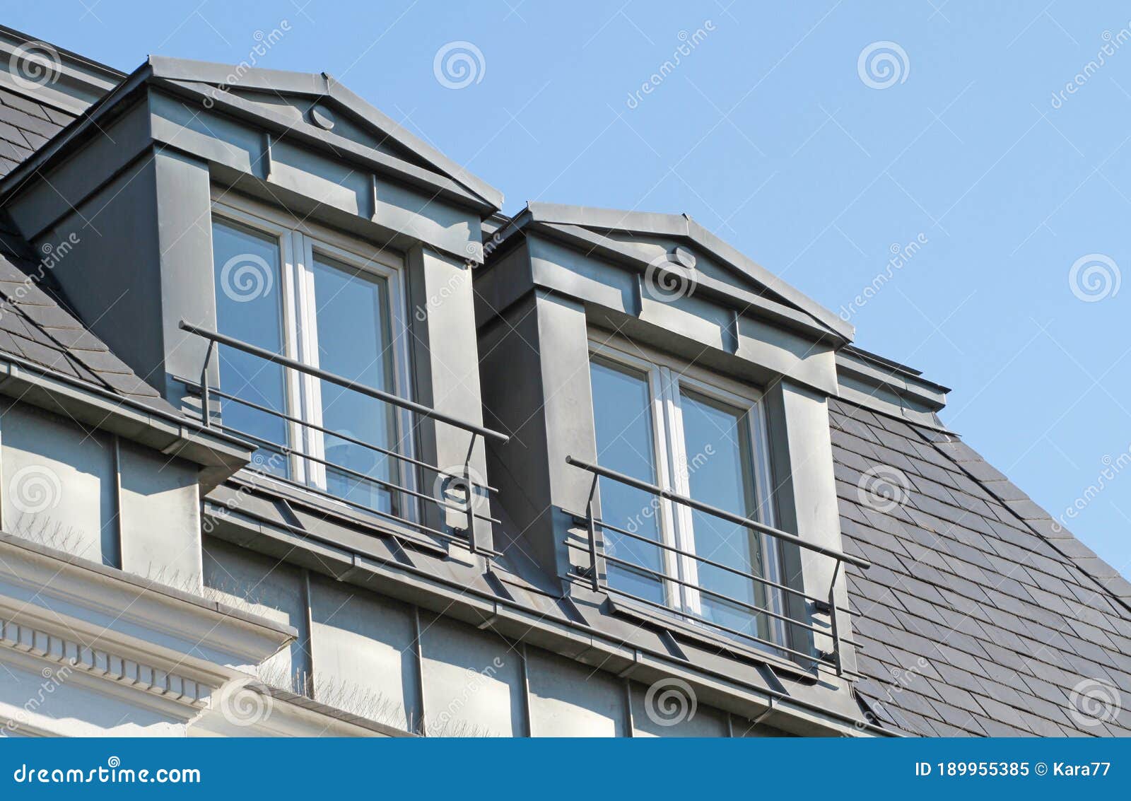 Dormer_pair stock image. Image of plate, facade, grey - 189955385