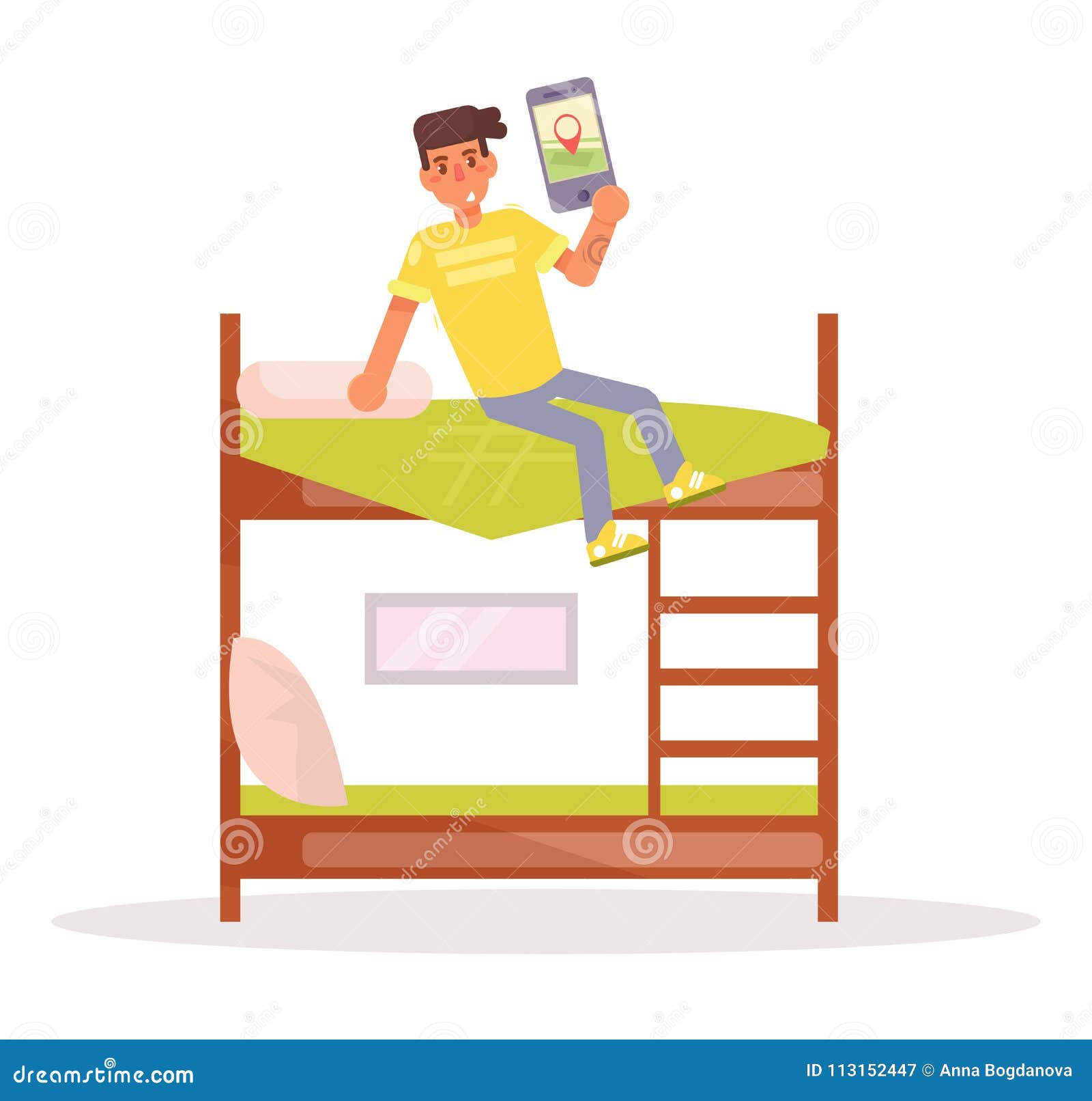 Dormitory, Hostel. Vector. Cartoon. | CartoonDealer.com #113152354