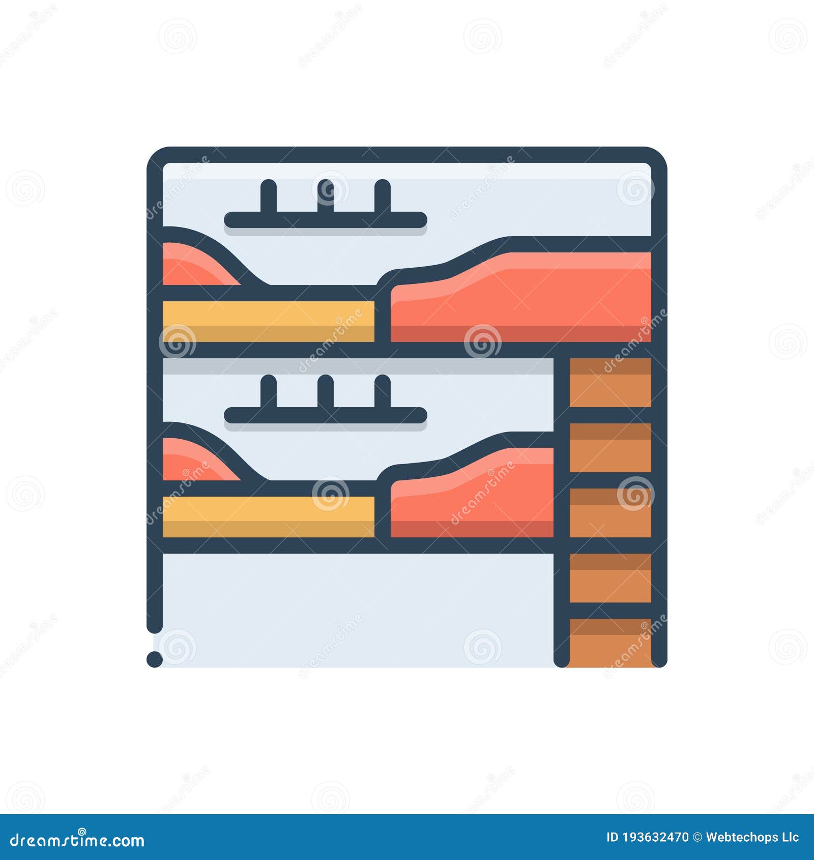 Color Illustration Icon for Dormitory, Hostel and Dorm Stock ...