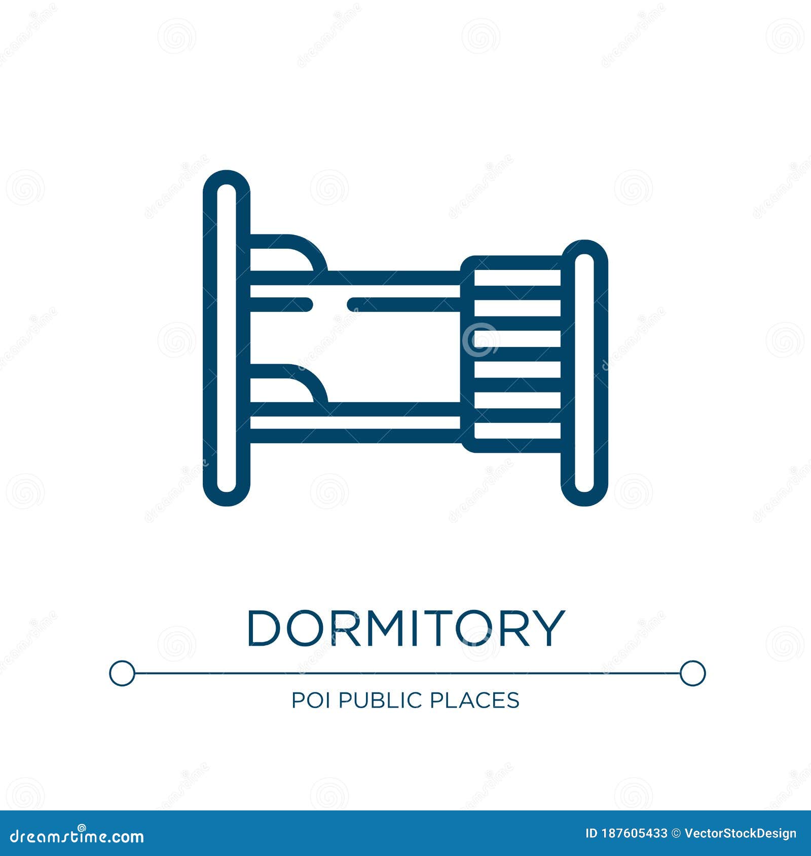 Dormitory Icon. Linear Vector Illustration from Indications Collection ...