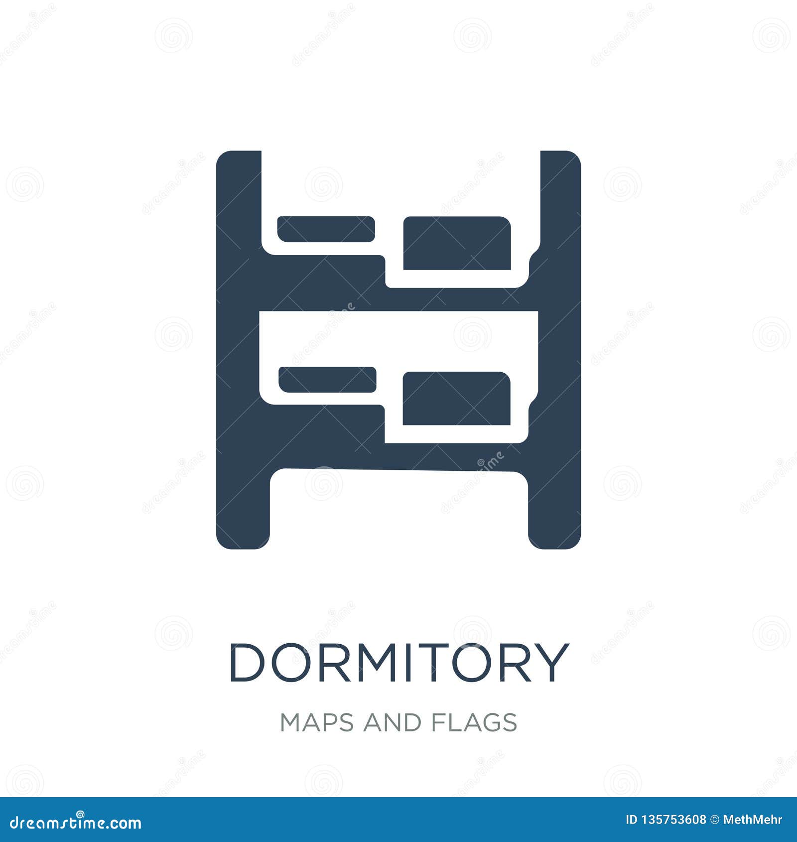 Dormitory Icon in Trendy Design Style. Dormitory Icon Isolated on White ...