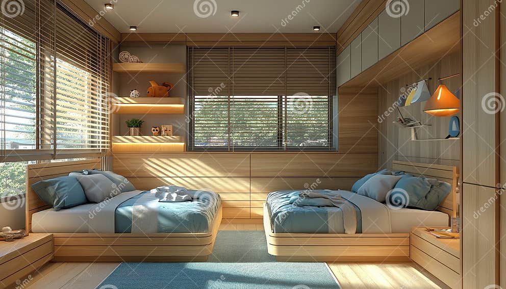 Bright and Cozy Student Dormitory Room for Two with Modern Design and ...