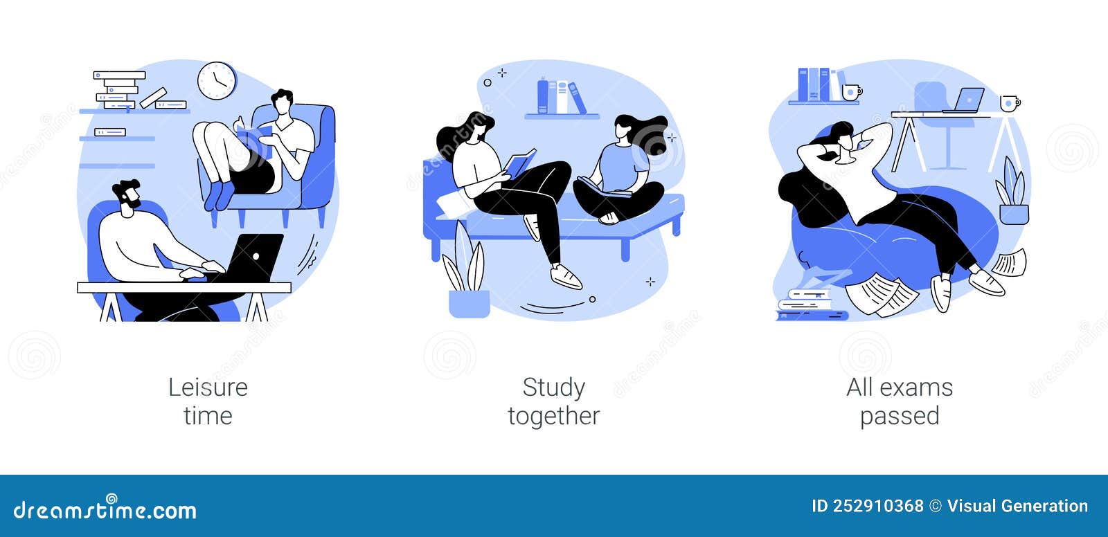 Dormitory Time Isolated Cartoon Vector Illustrations Se Stock Vector ...