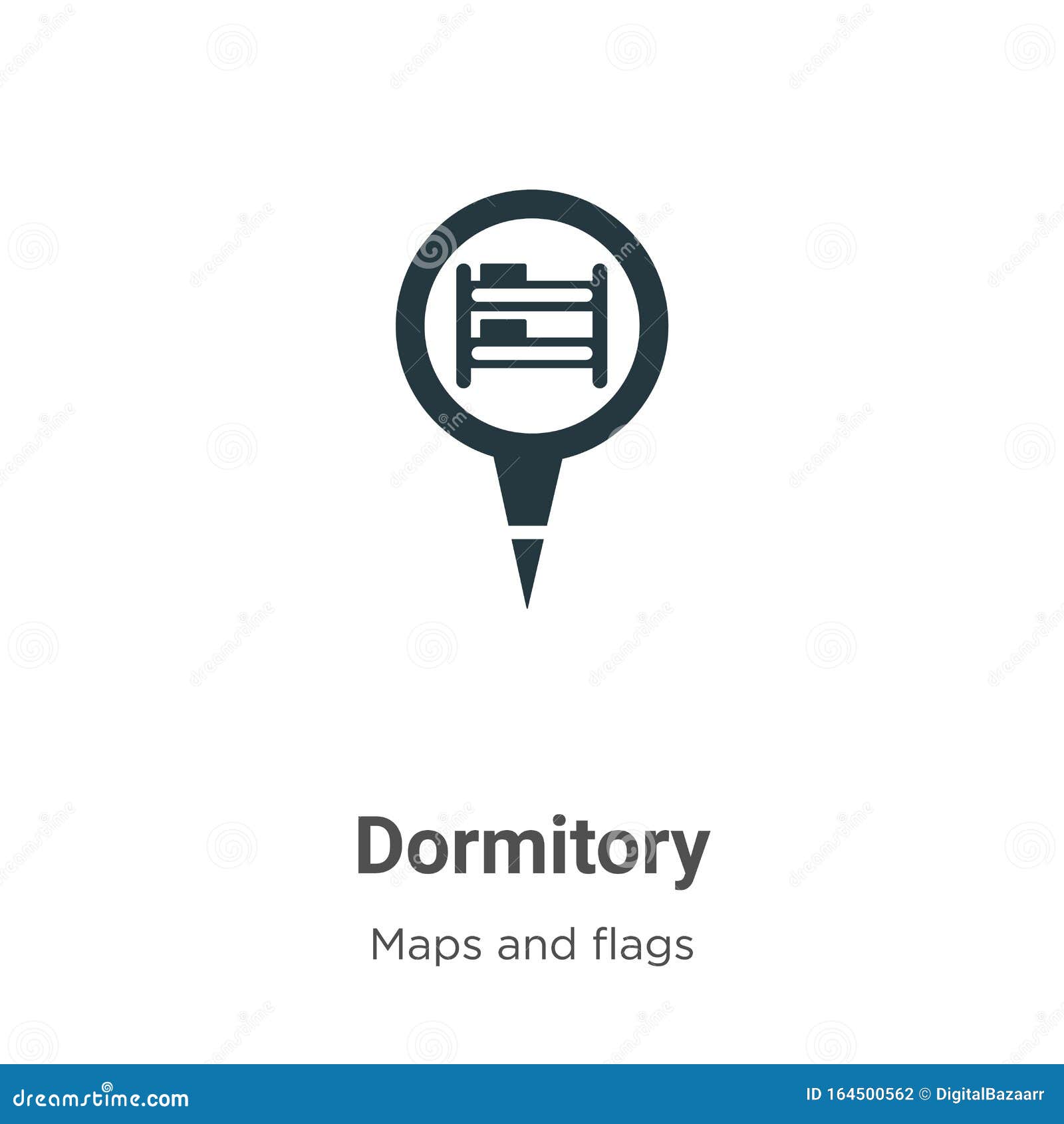 Dormitory Vector Icon on White Background. Flat Vector Dormitory Icon ...