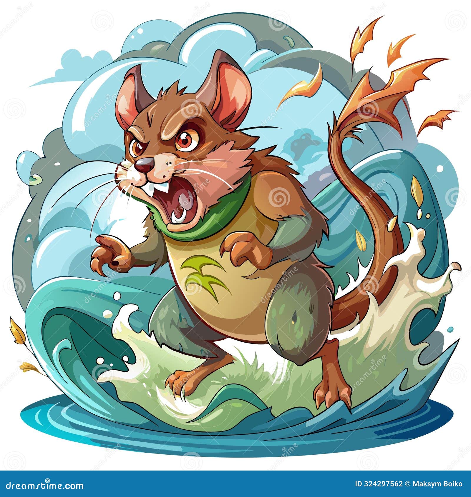 Dormouse Mouse Active Angry Ocean Vector Stock Vector - Illustration of ...