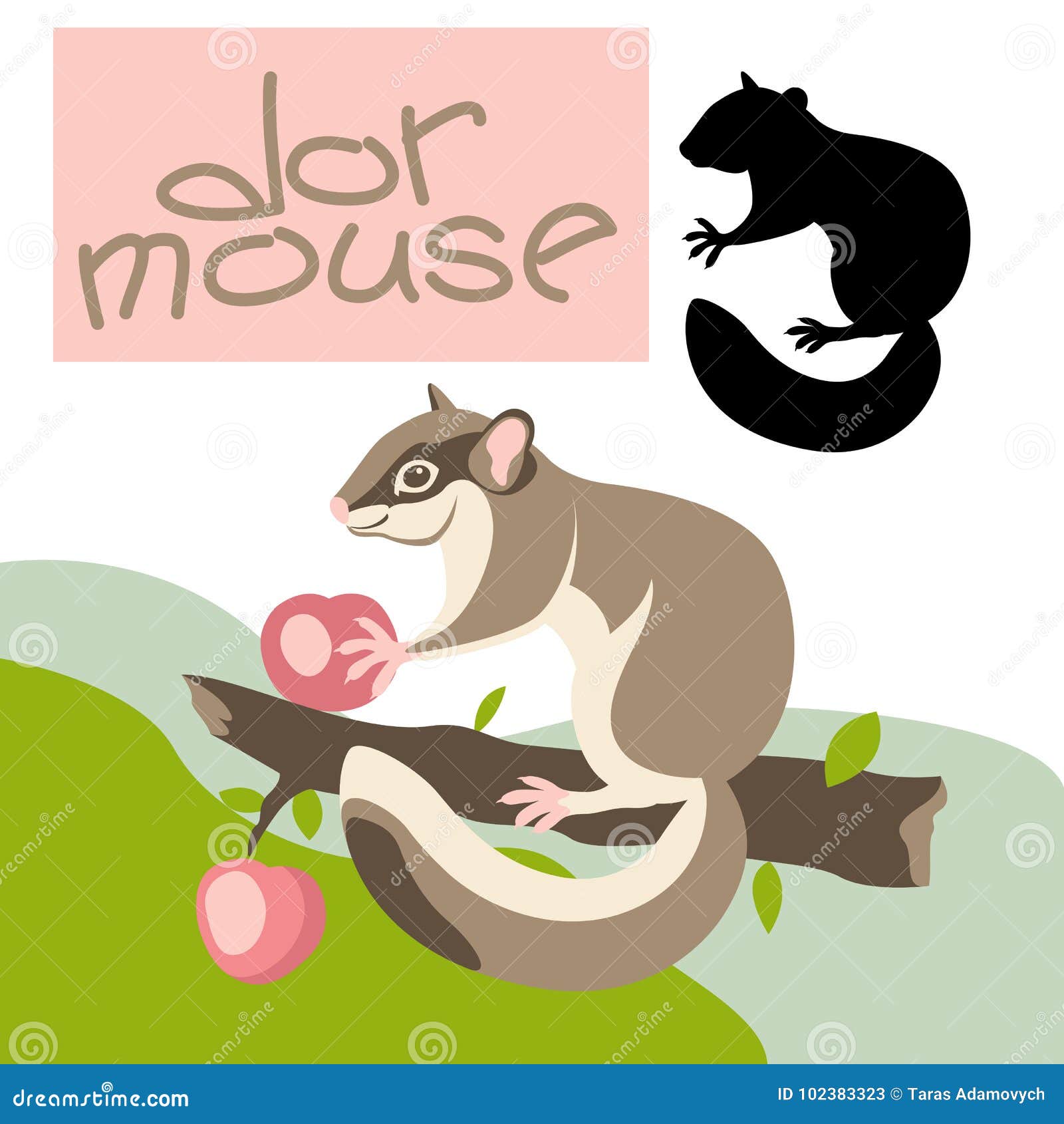 Dormouse Vector Illustration Flat Style Profile Side Black ...
