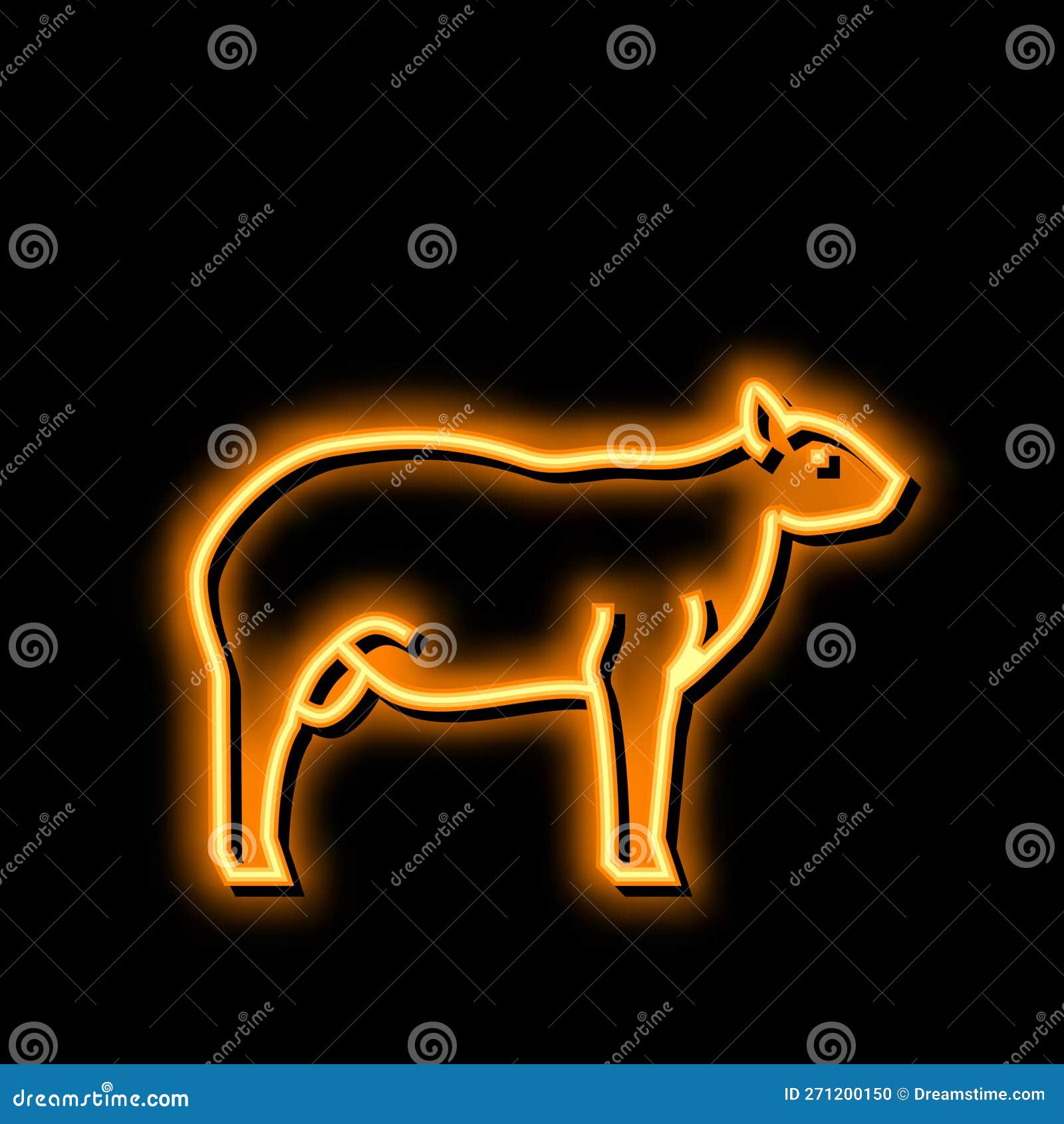 Dorper Sheep Neon Glow Icon Illustration Stock Vector - Illustration of ...
