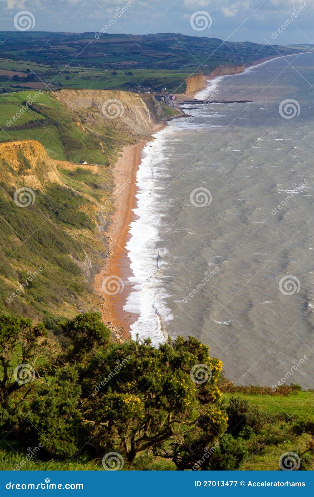Dorset Coastline View of West Bay and Chesil Beach Stock Image - Image ...