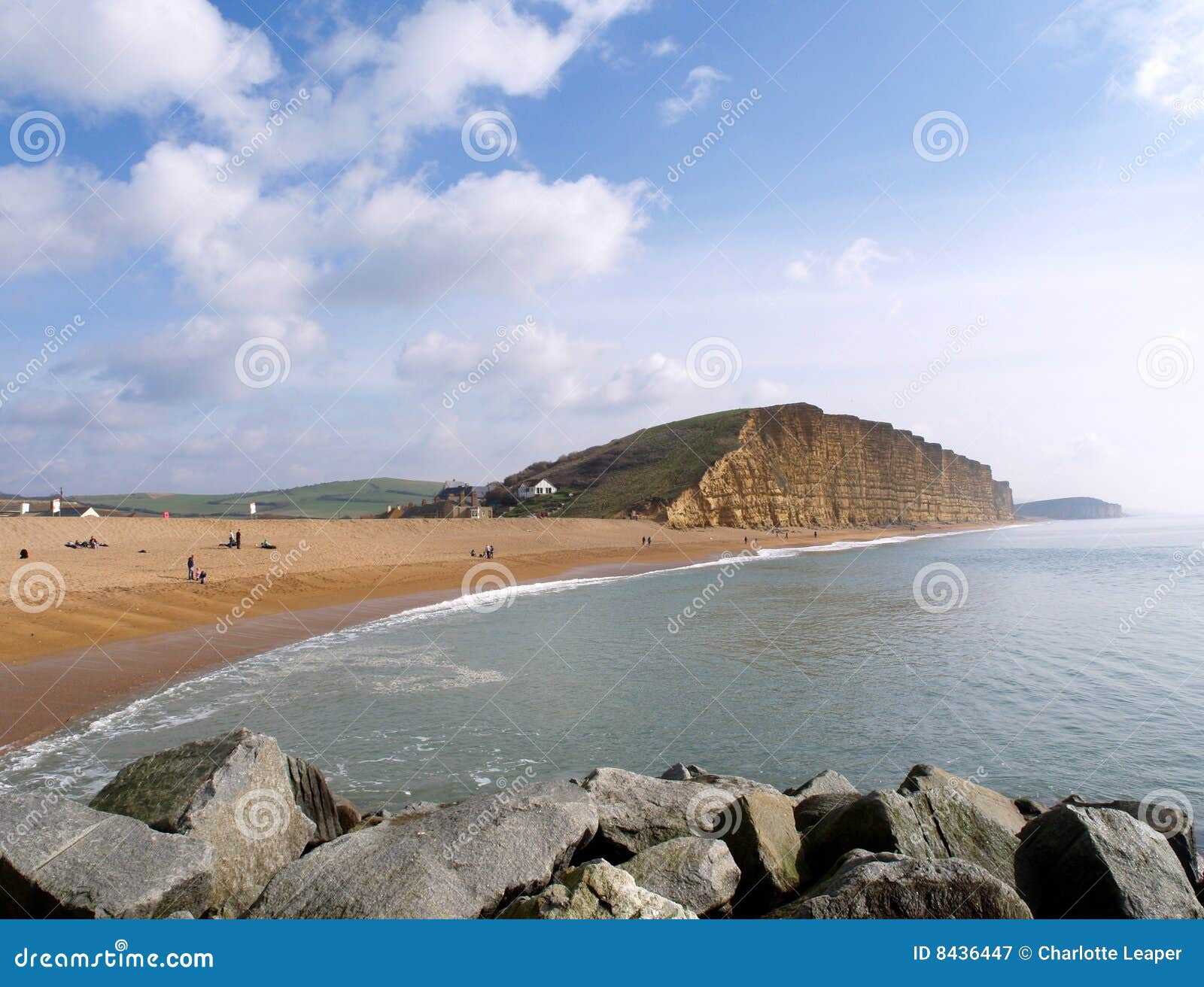 Dorset Landscape, West Bay Beach, Bridport Stock Image - Image of ...