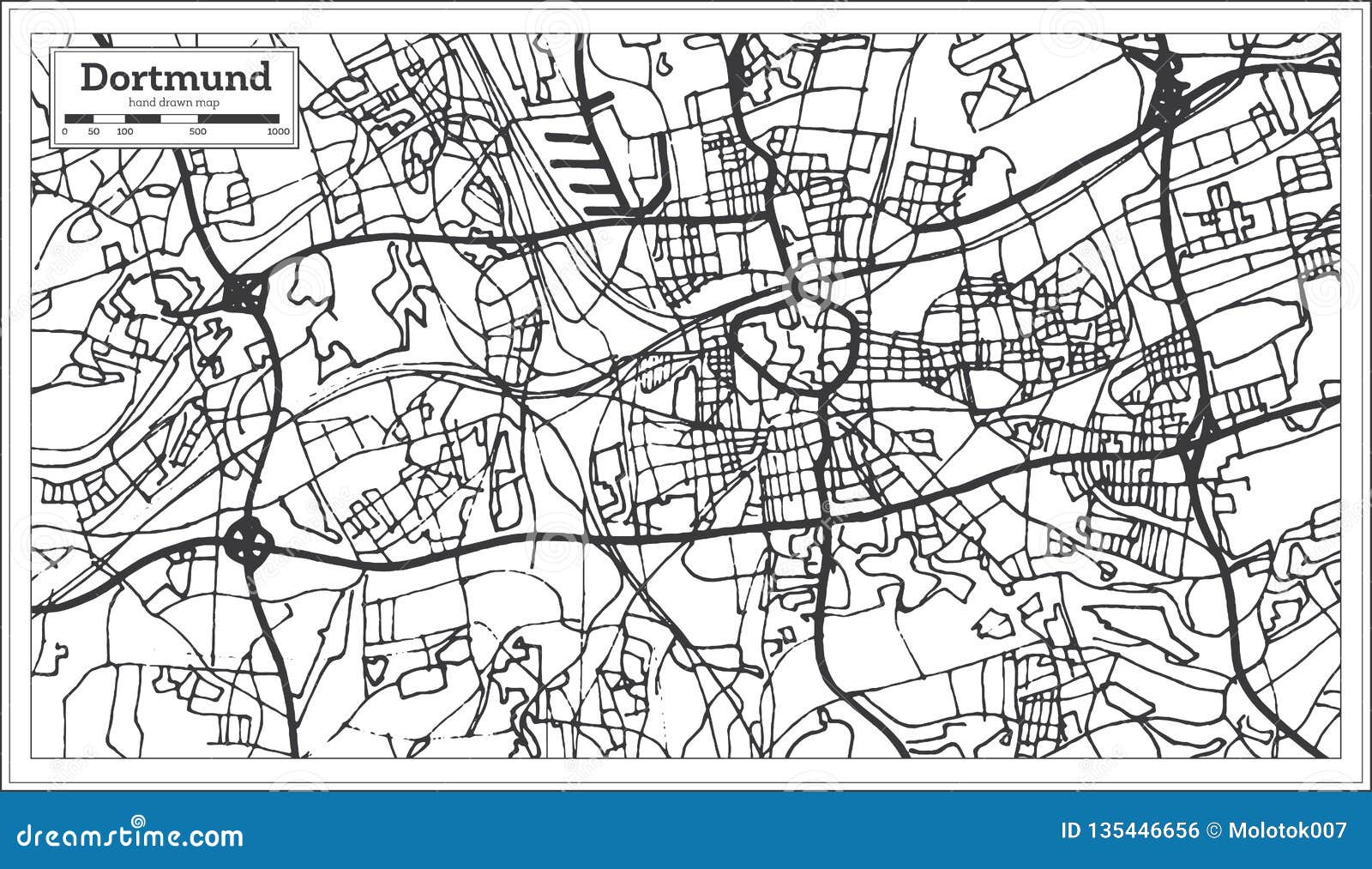 Dortmund Outline Map Royalty-Free Stock Image | CartoonDealer.com ...
