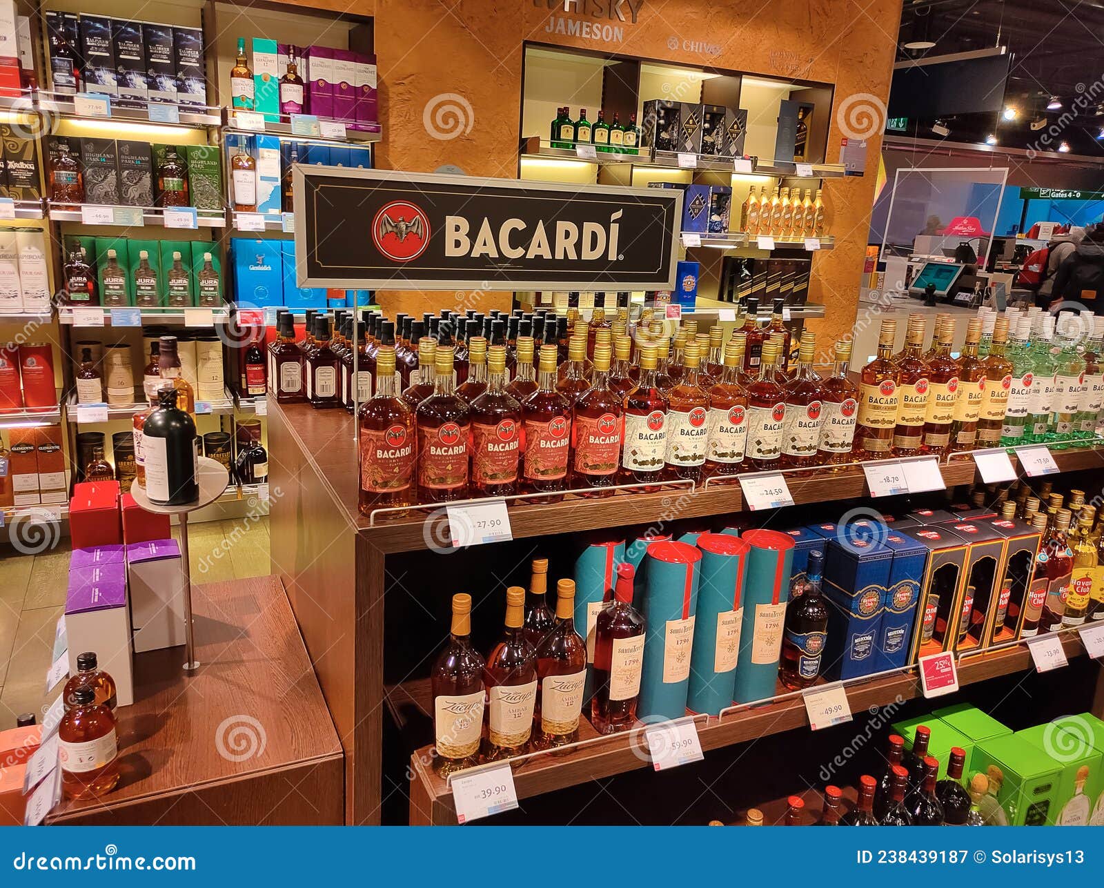 Dortmund, Germany - December 28, 2021: a Display of Bottles of Bacardi ...