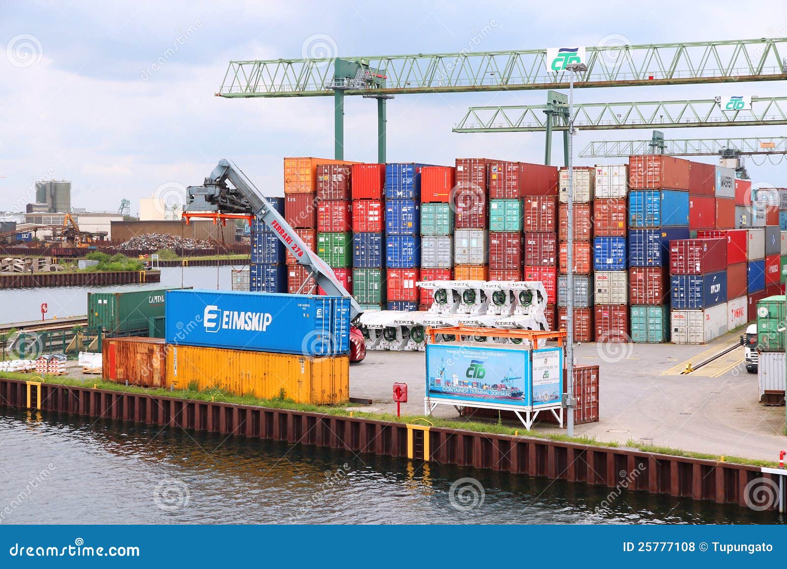 Dortmund river port editorial stock photo. Image of commercial - 25777108