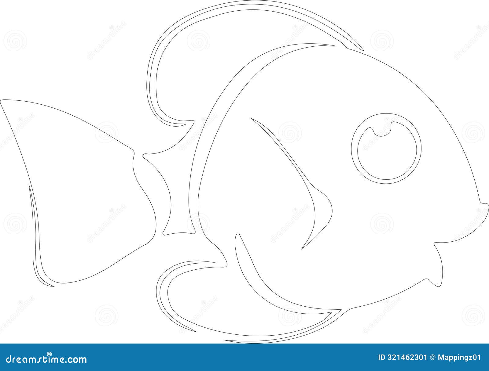 Dory Outline Silhouette Generative Ai Cartoon Vector | CartoonDealer ...