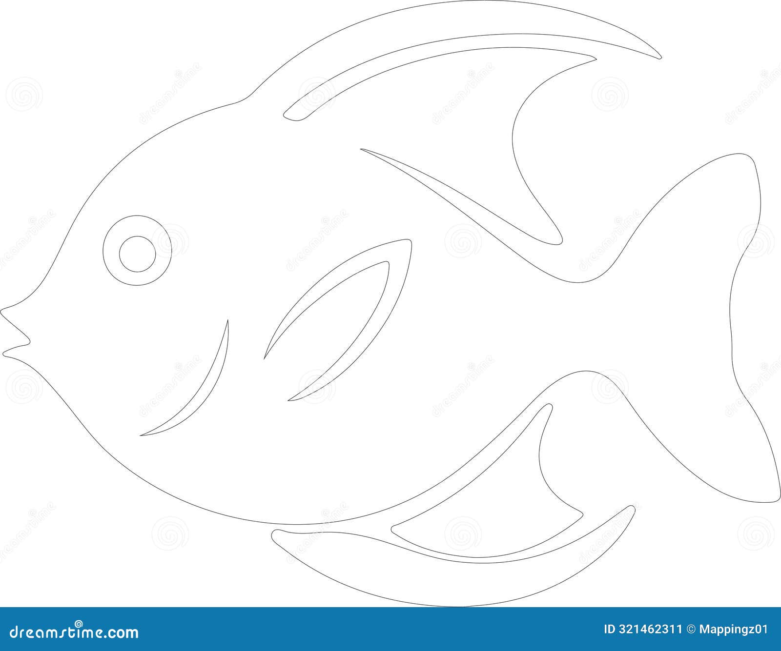 Dory Outline Silhouette Generative Ai Cartoon Vector | CartoonDealer ...