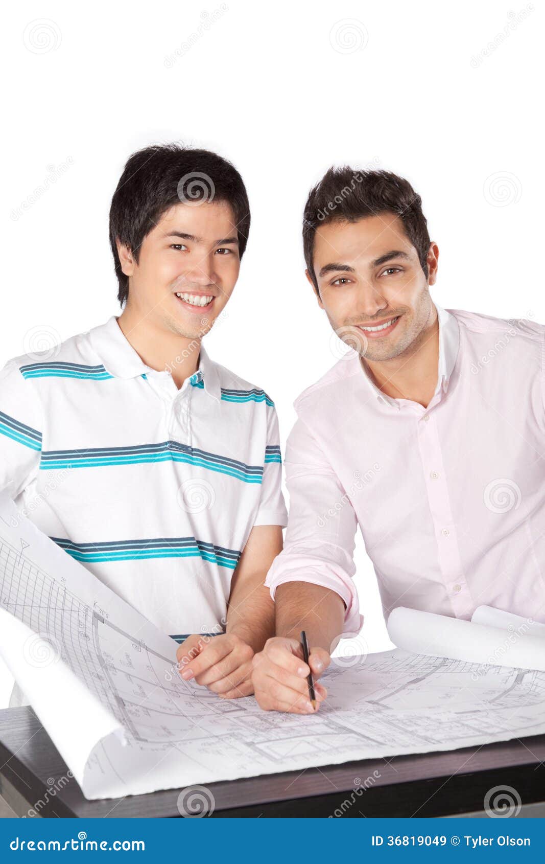 Dos Arquitectos Que Discuten En Modelos Imagen de archivo - Imagen de ...