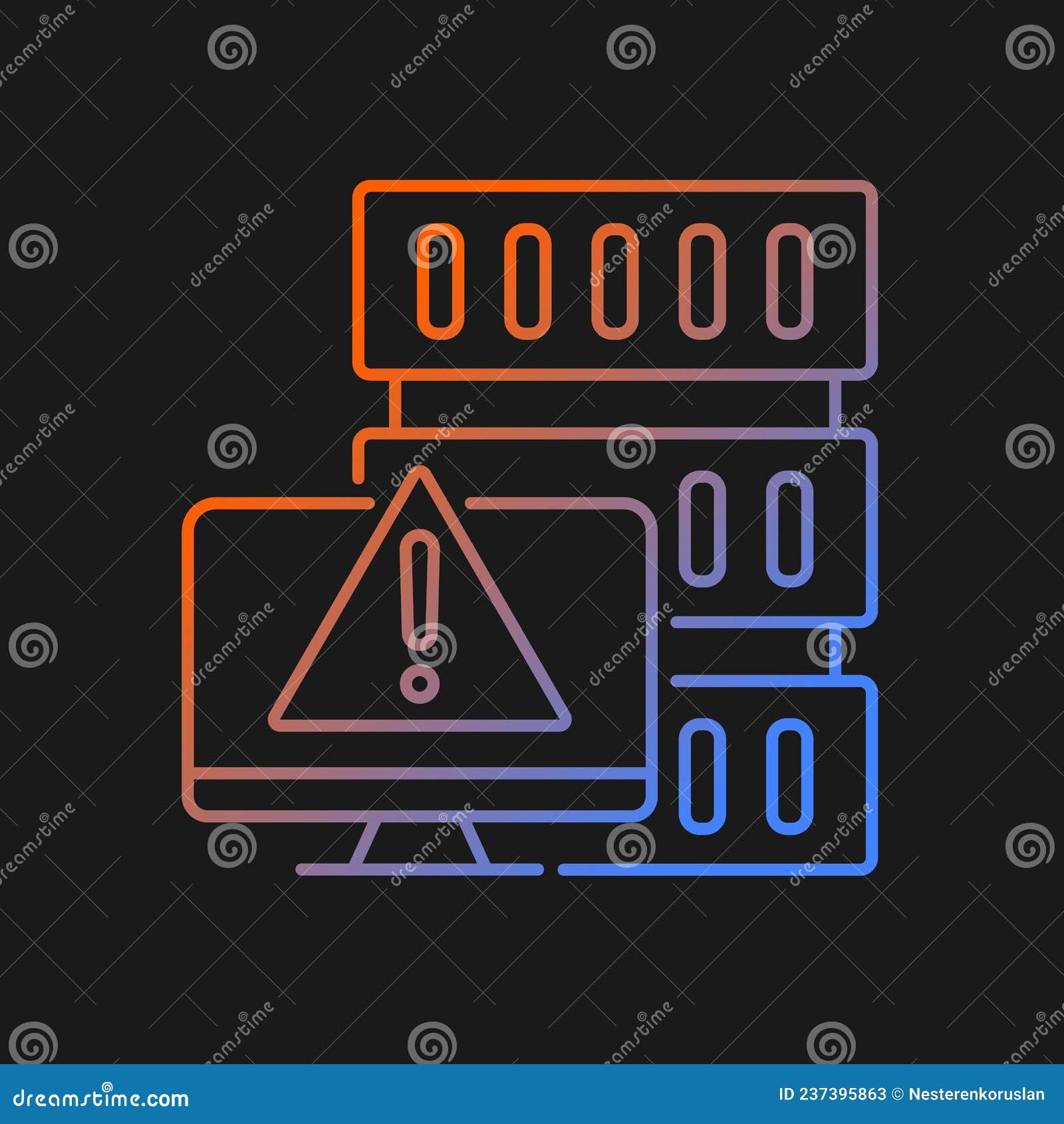 DoS Attack Gradient Vector Icon for Dark Theme Stock Vector - Illustration of outline, traffic ...