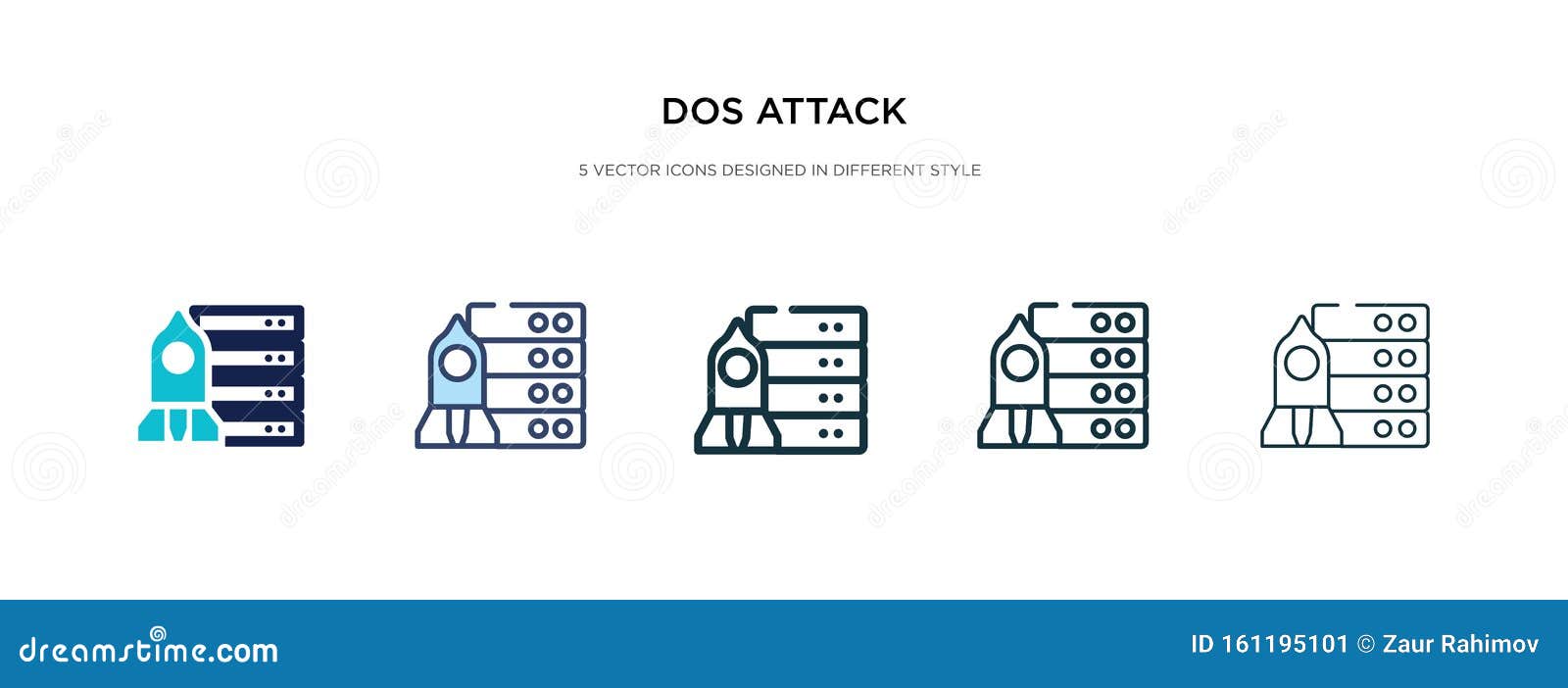 Dos Attack Icon in Different Style Vector Illustration. Two Colored and ...