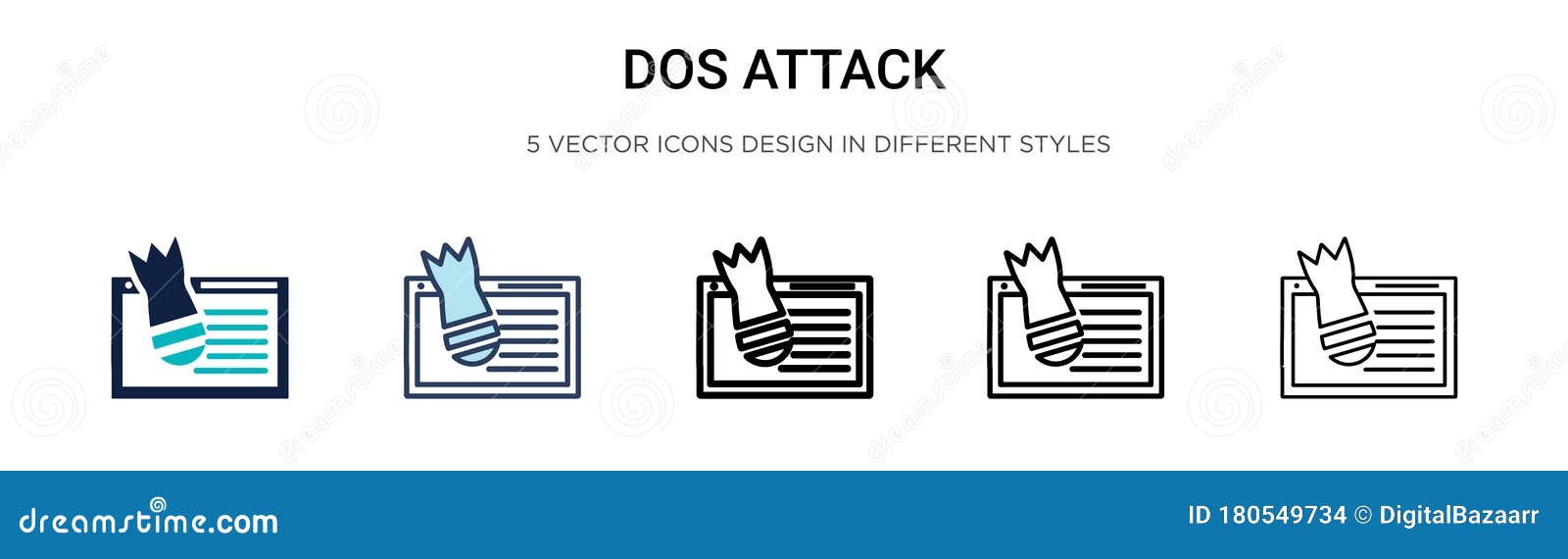 Dos Attack Icon in Filled, Thin Line, Outline and Stroke Style. Vector ...