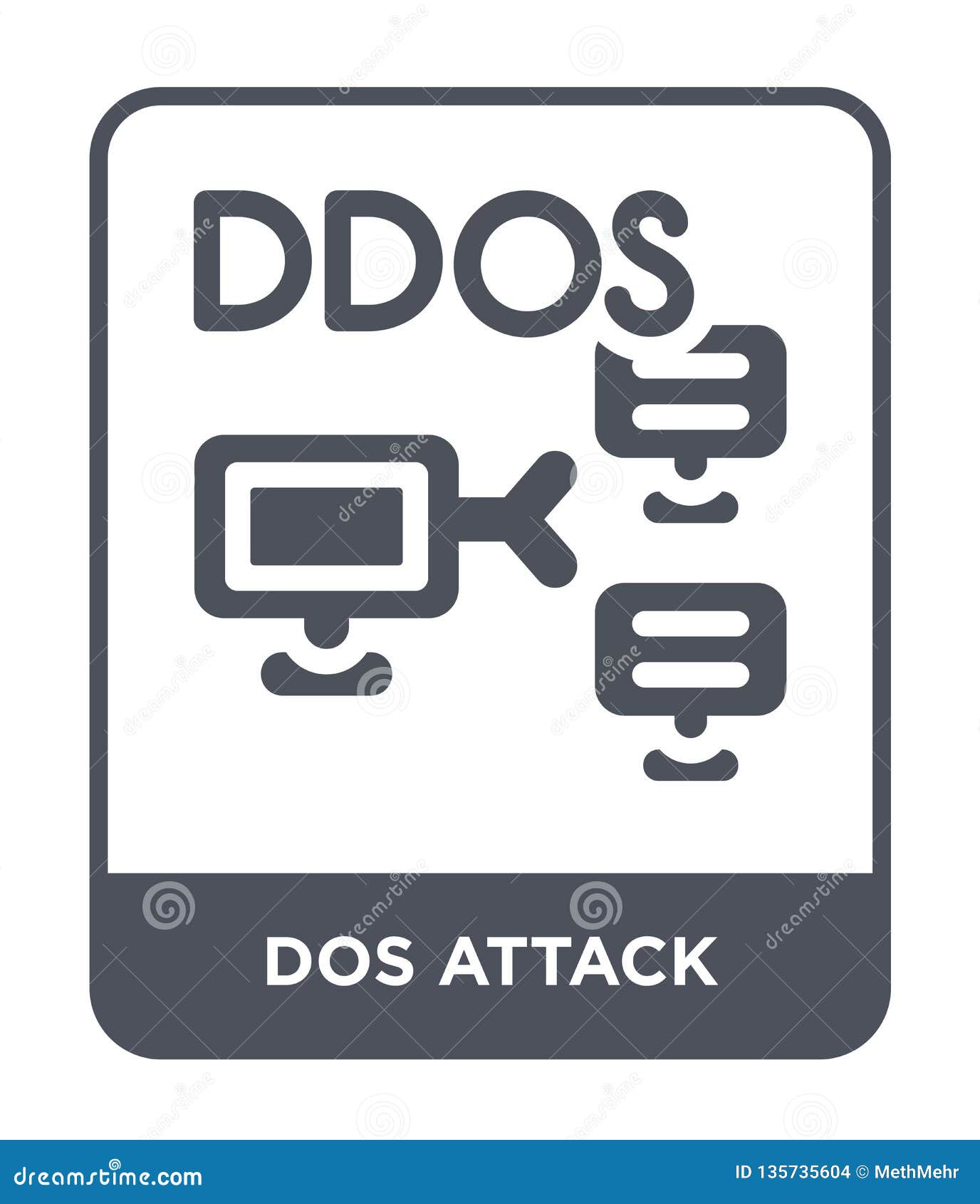 Dos Attack Icon in Trendy Design Style. Dos Attack Icon Isolated on ...