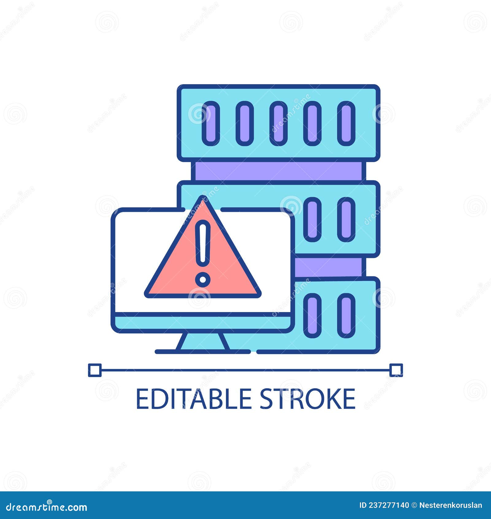 DoS attack RGB color icon stock vector. Illustration of cyberattack ...
