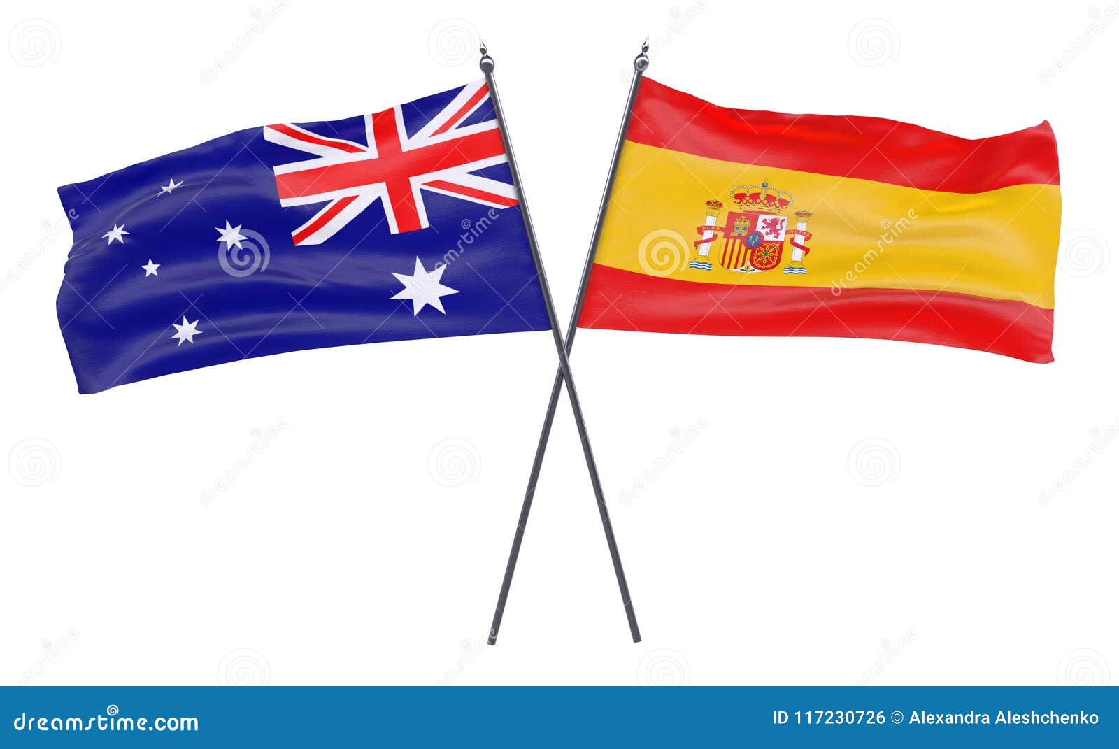 Dos banderas cruzadas stock de ilustración. Ilustración de junto ...