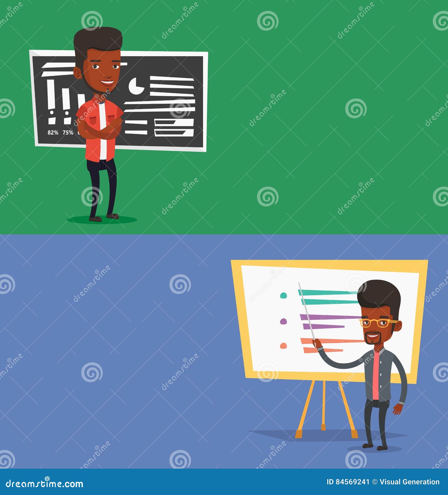 Dos Banderas Educativas Con El Espacio Para El Texto Ilustración del ...