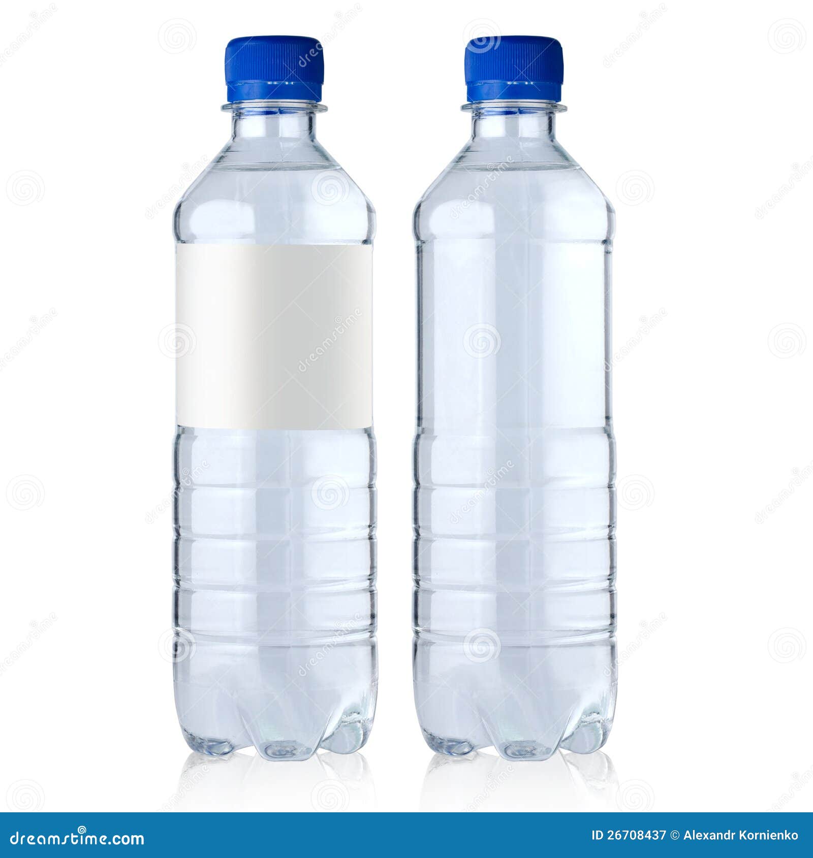Dos botellas con agua imagen de archivo. Imagen de blanco - 26708437