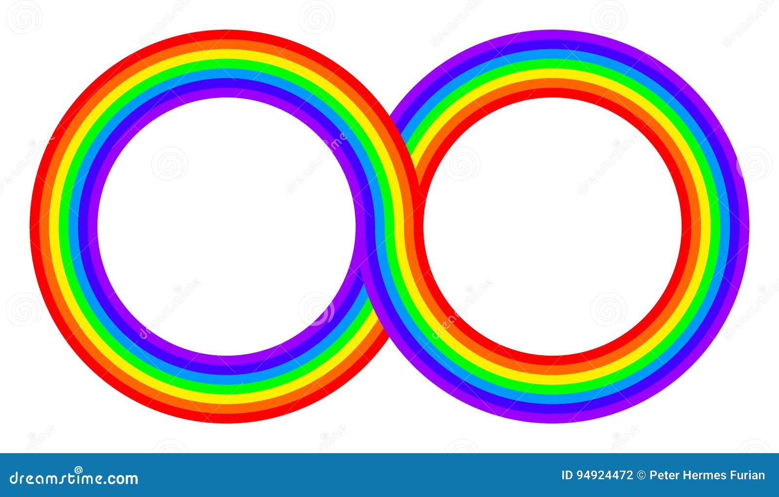 Dos Círculos Coloreados Entrelazados Del Arco Iris Ilustración del ...