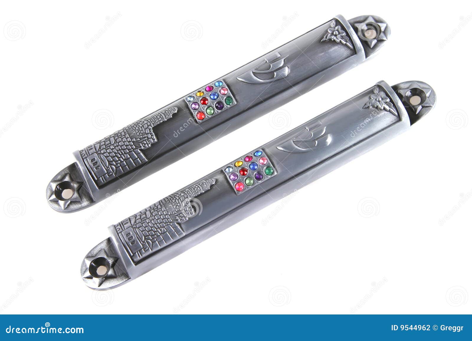 Dos Cajas De Los Mezuza Del Metal Foto de archivo - Imagen de puerta ...