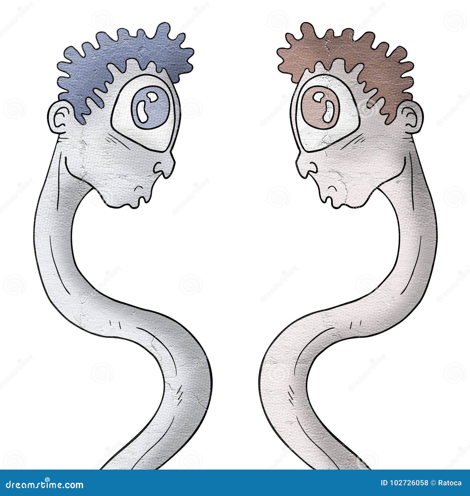 Dos caras feas stock de ilustración. Ilustración de divertido - 102726058