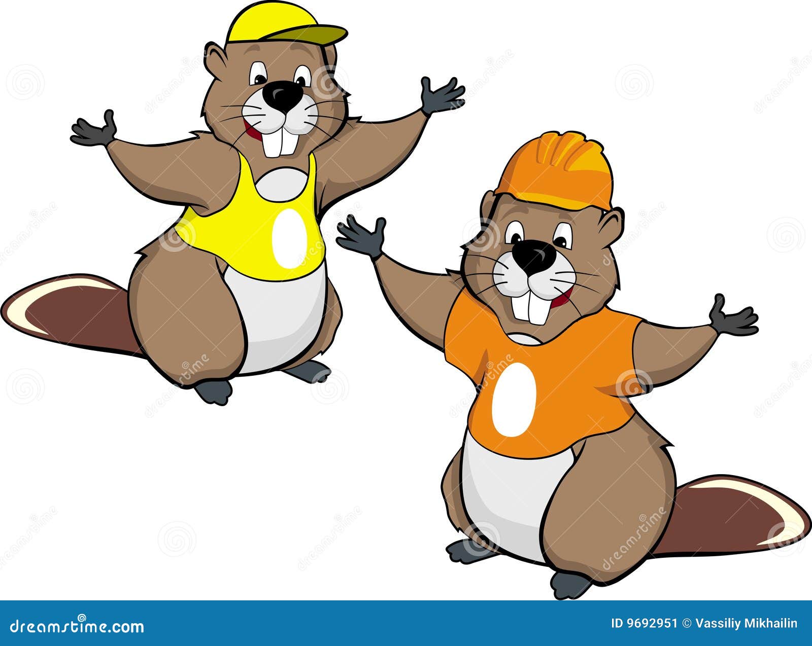Dos Castores De La Historieta Stock de ilustración - Ilustración de ...