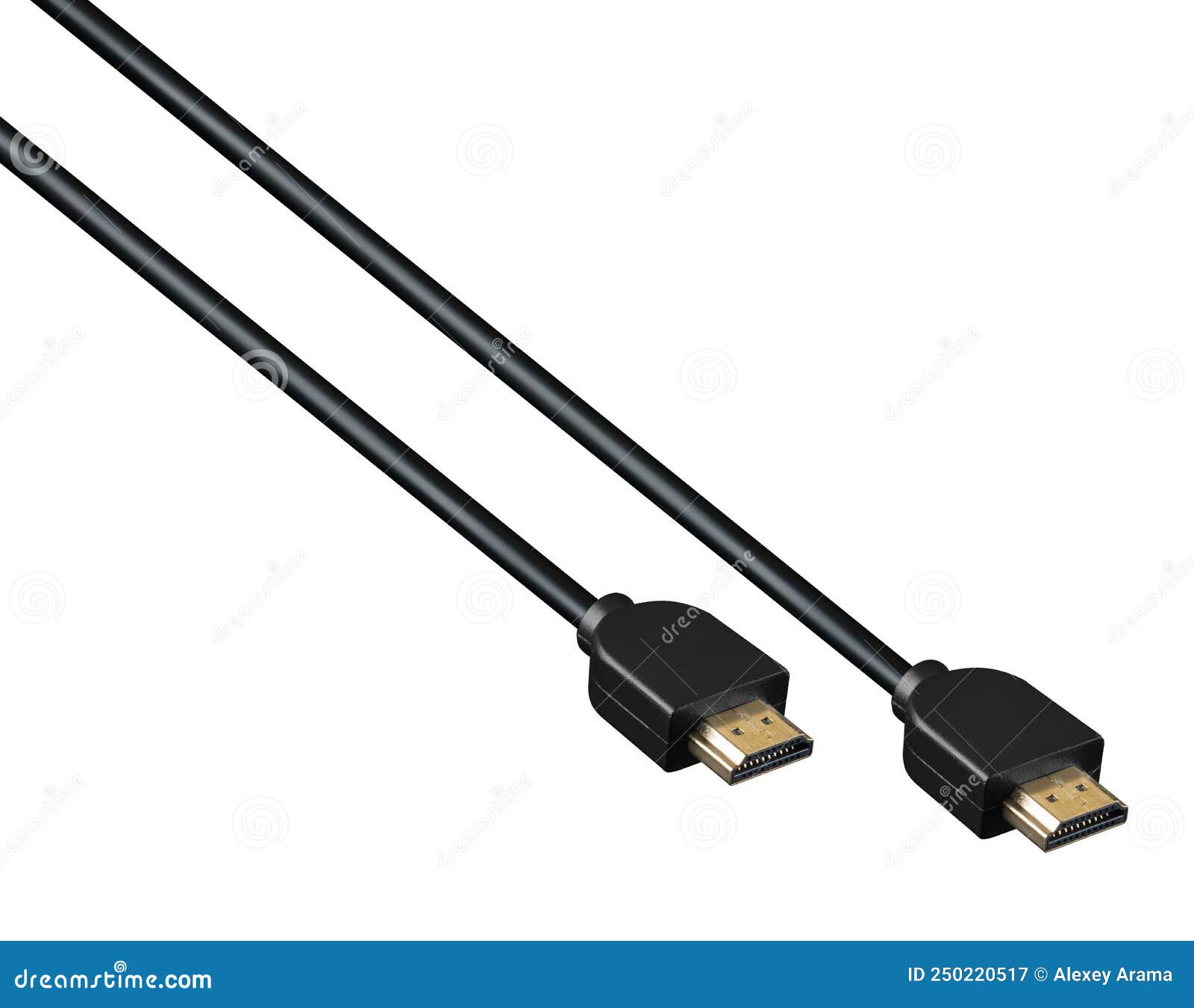 Dos Conectores Hdmi Con Cable Sobre Fondo Negro Imagen de archivo ...