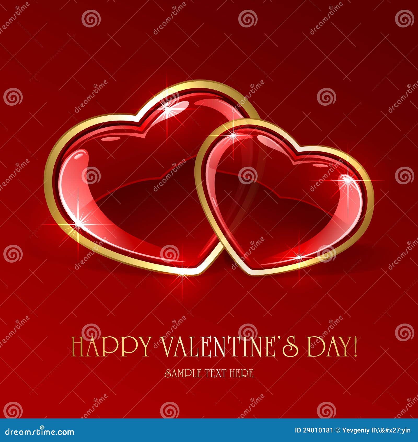 Dos corazones brillantes ilustración del vector. Ilustración de cristal ...