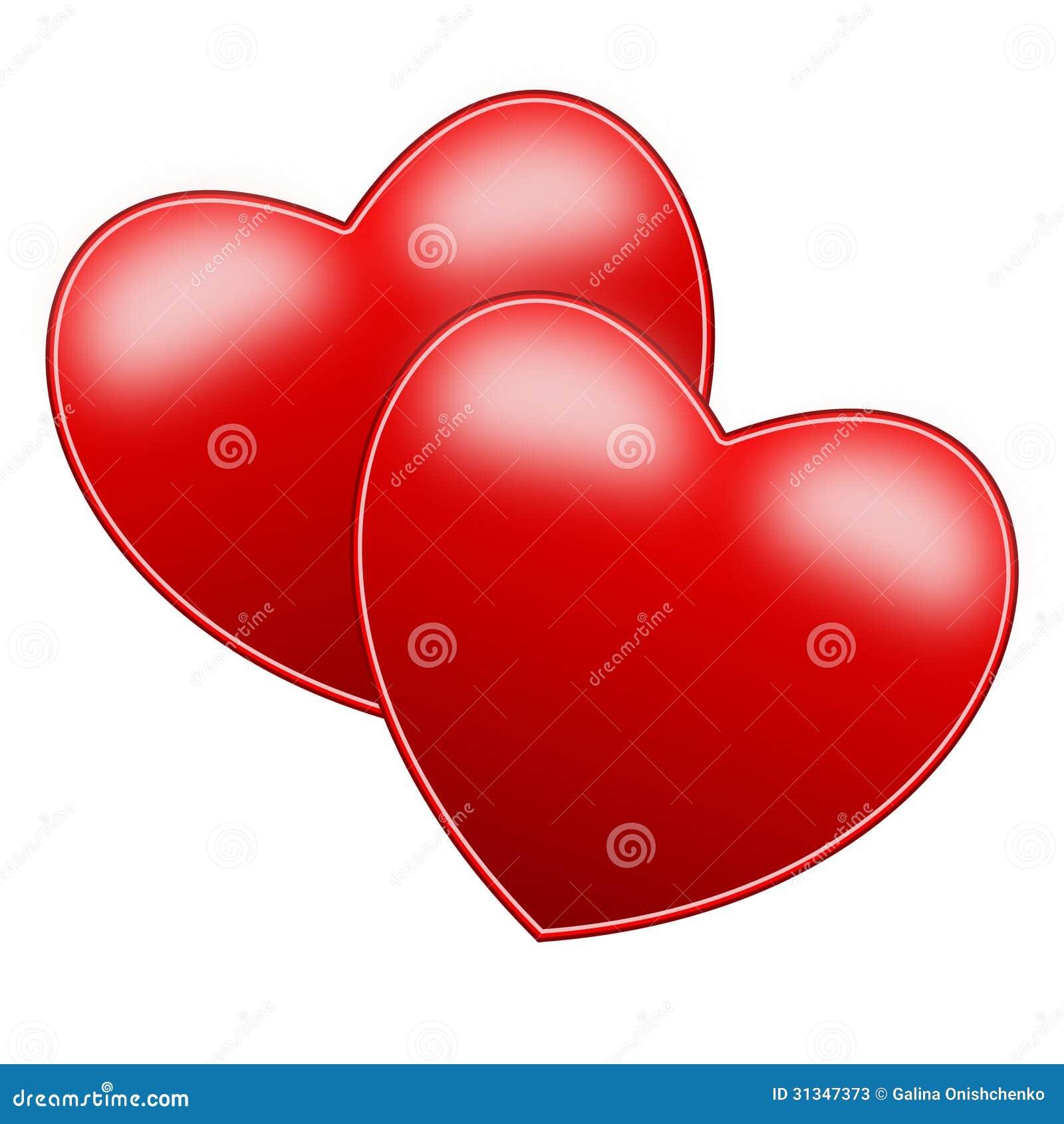 Dos Corazones Brillantes Rojos Stock de ilustración - Ilustración de ...