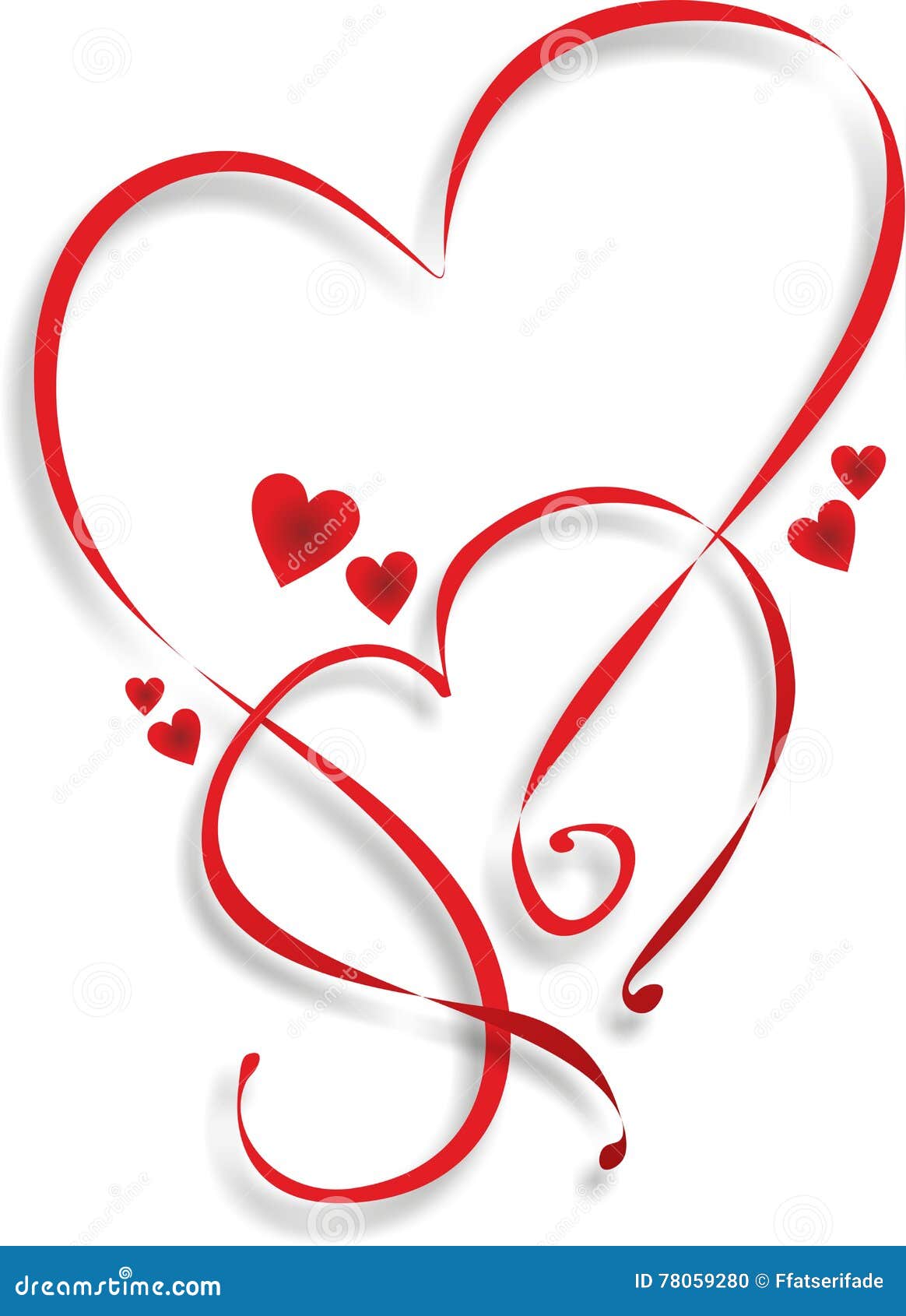 Dos corazones entrelazados stock de ilustración. Ilustración de muestra ...