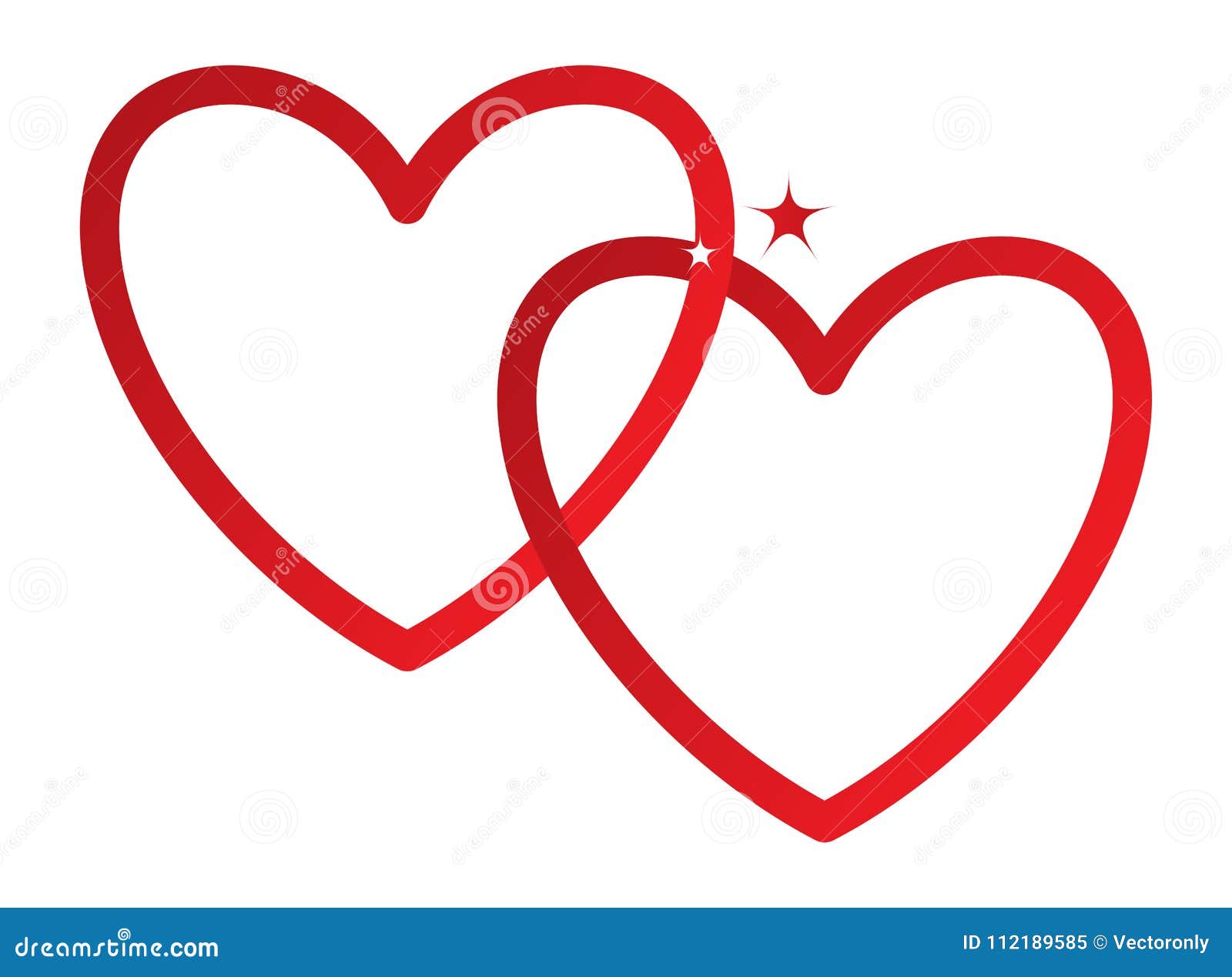 Dos Corazones, Rojo Ligado, Vector Ilustración del Vector - Ilustración ...