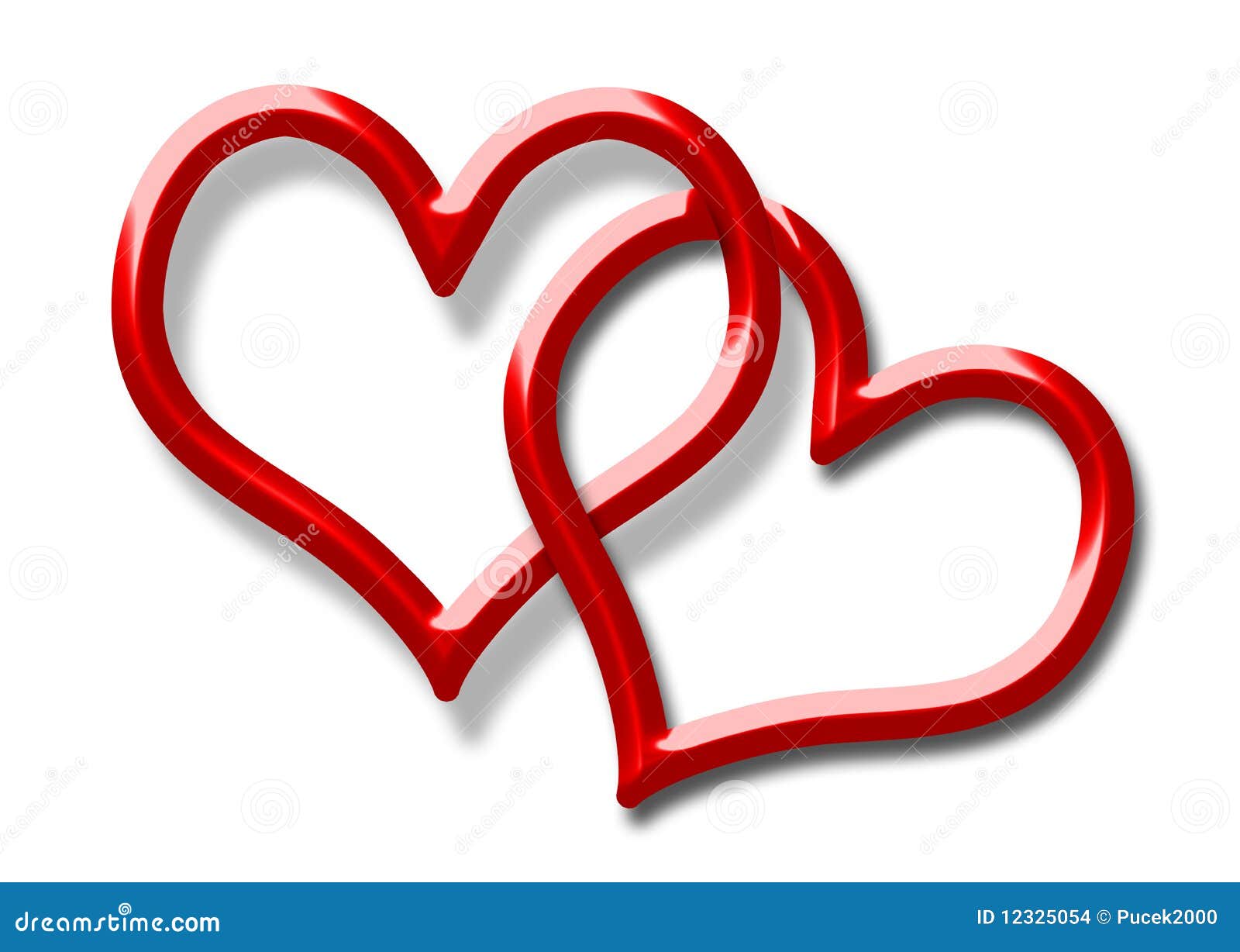 Dos corazones rojos stock de ilustración. Ilustración de cristal - 12325054