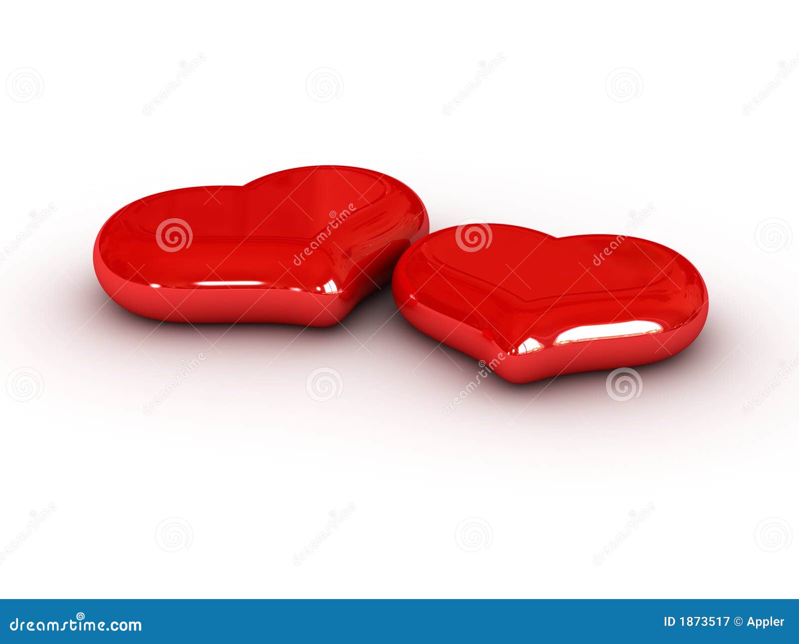 Dos corazones rojos stock de ilustración. Ilustración de ilustraciones ...