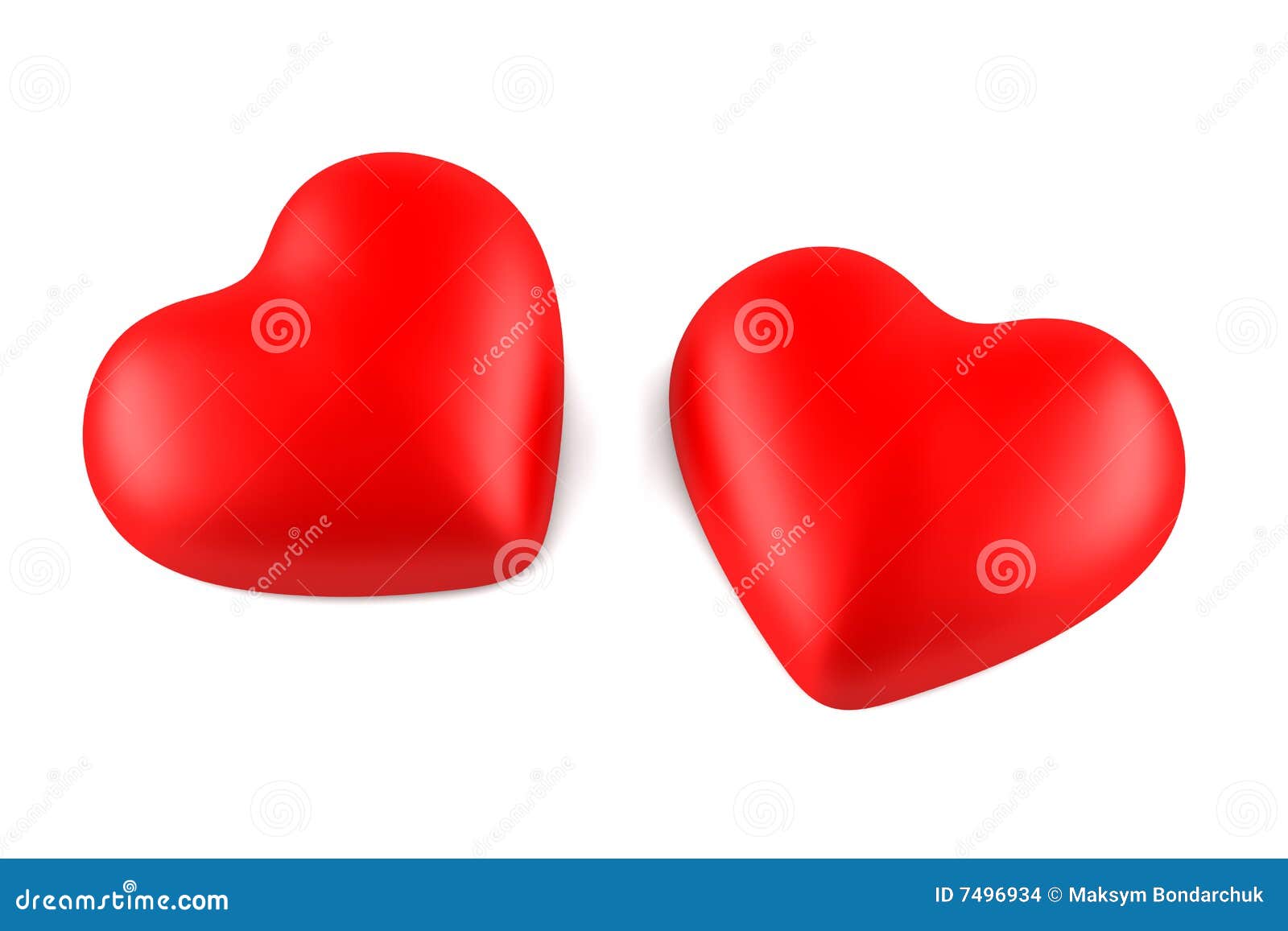 Dos Corazones Rojos Aislados En Blanco Foto de archivo - Imagen de ...