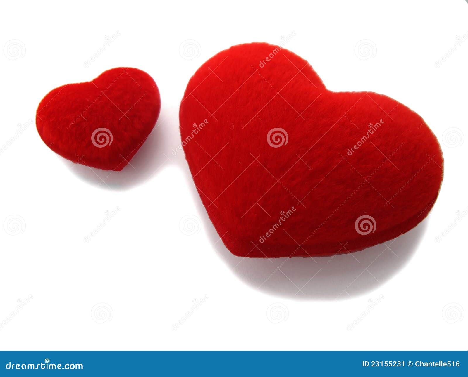 Dos Corazones Rojos En Blanco Imagen de archivo - Imagen de seda ...