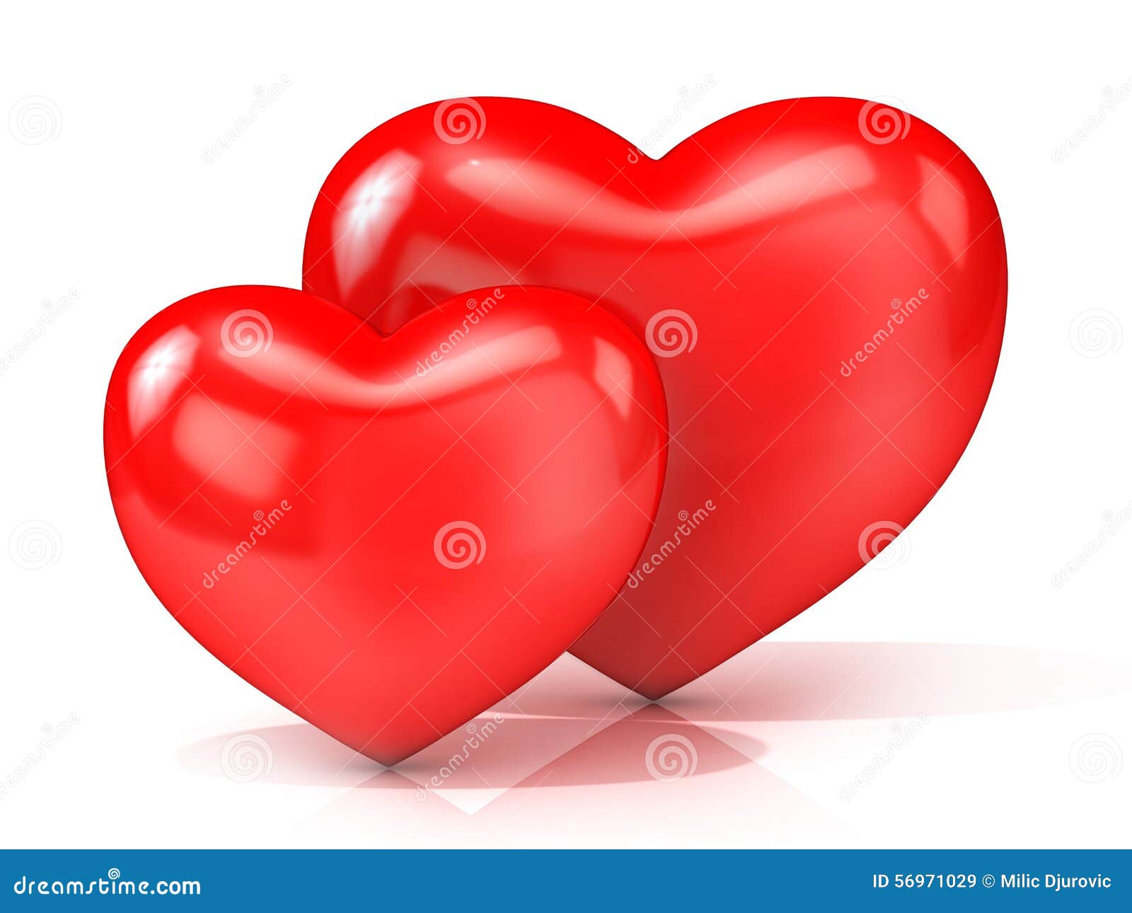 Dos Corazones Rojos Front View Stock de ilustración - Ilustración de ...