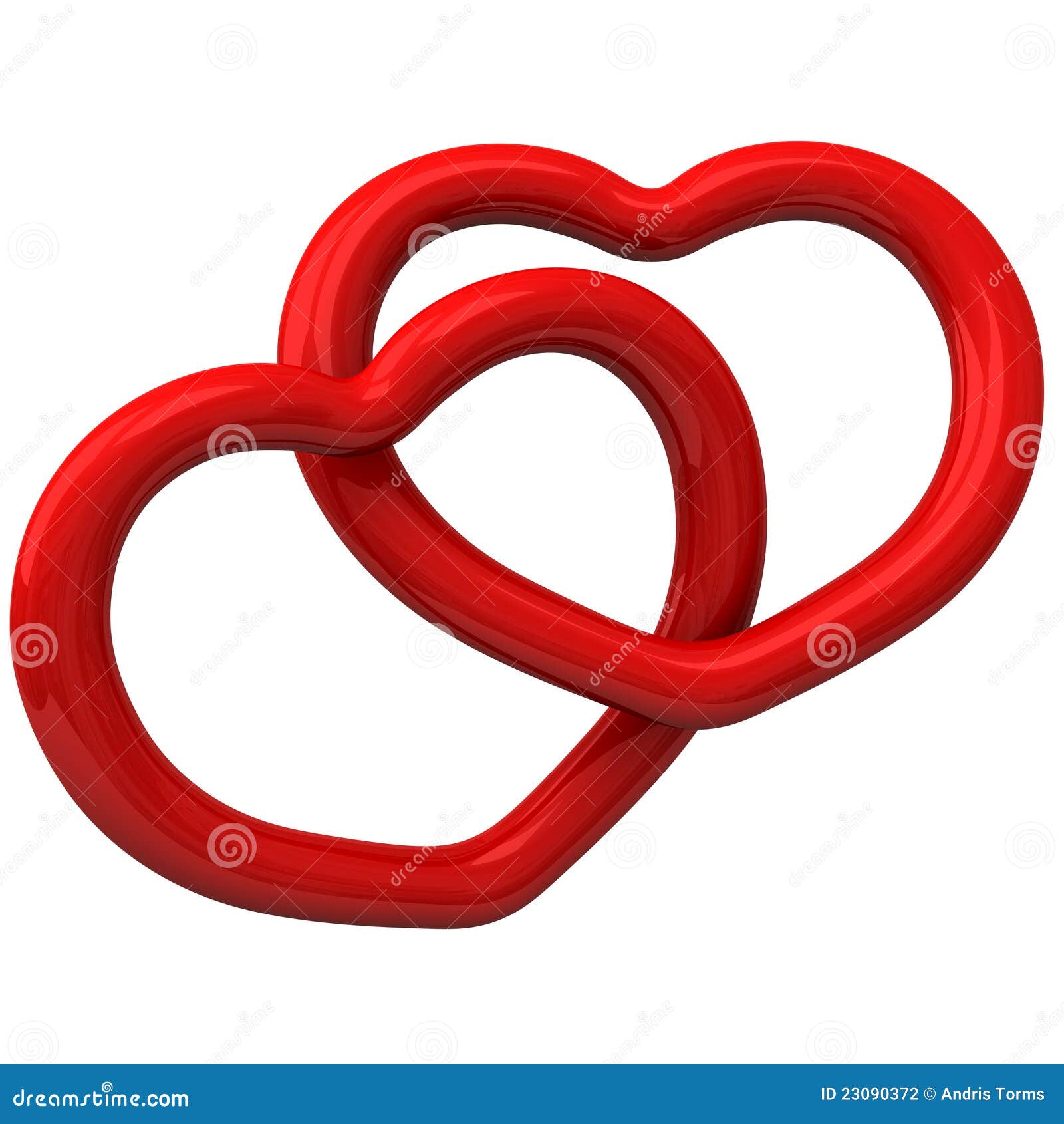 Dos Corazones Rojos Junto 3d Stock de ilustración - Ilustración de ...