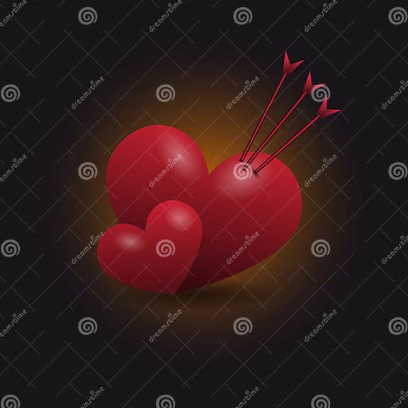 Dos corazones Vector ilustración del vector. Ilustración de romance ...