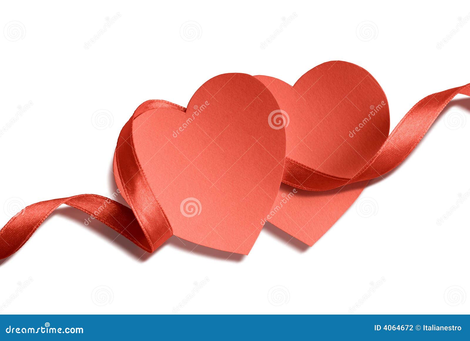 Dos corazones y cintas foto de archivo. Imagen de adorne - 4064672