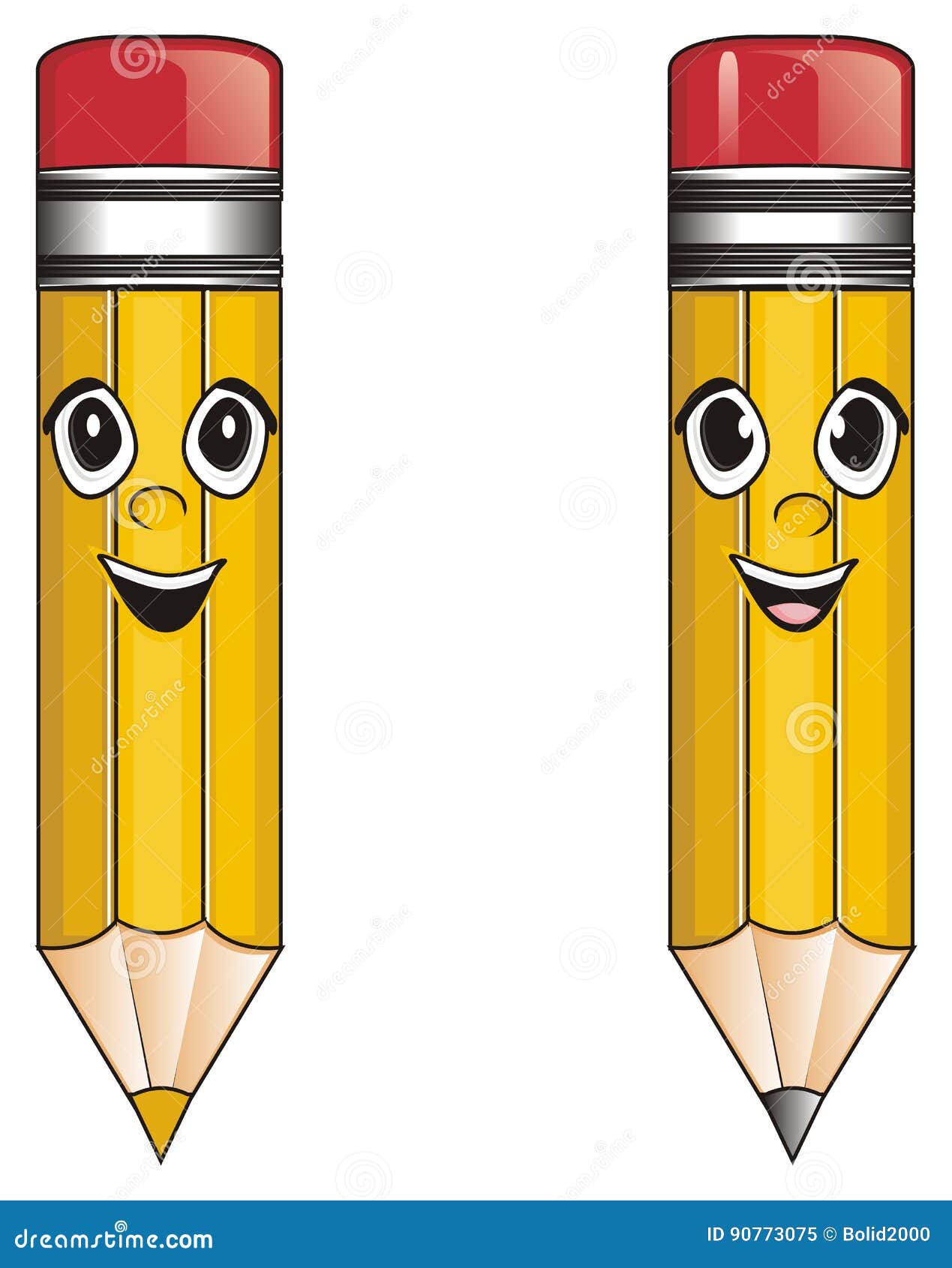 Dos diversos lápices stock de ilustración. Ilustración de retrato ...