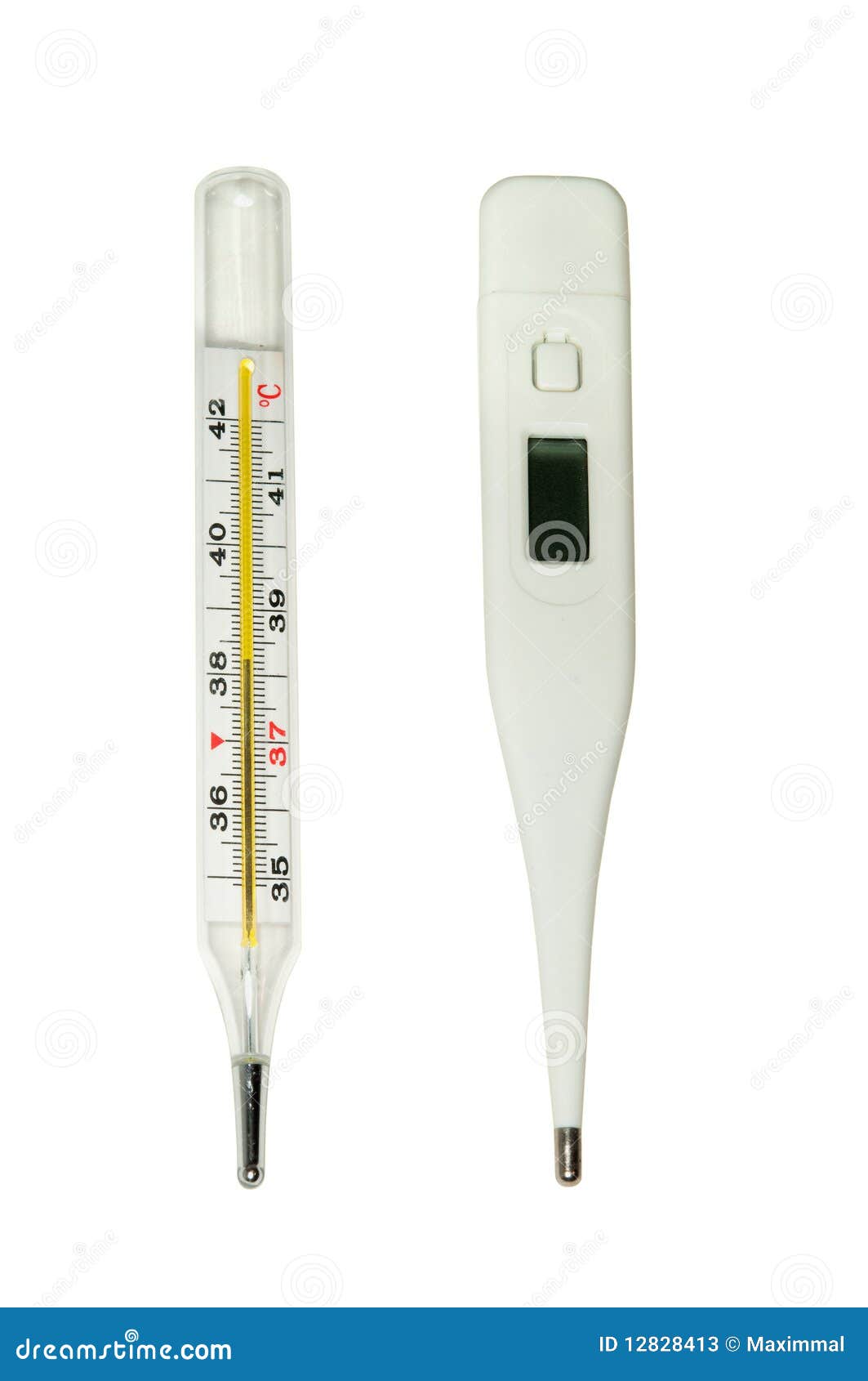 Dos diversos termómetros imagen de archivo. Imagen de objeto - 12828413